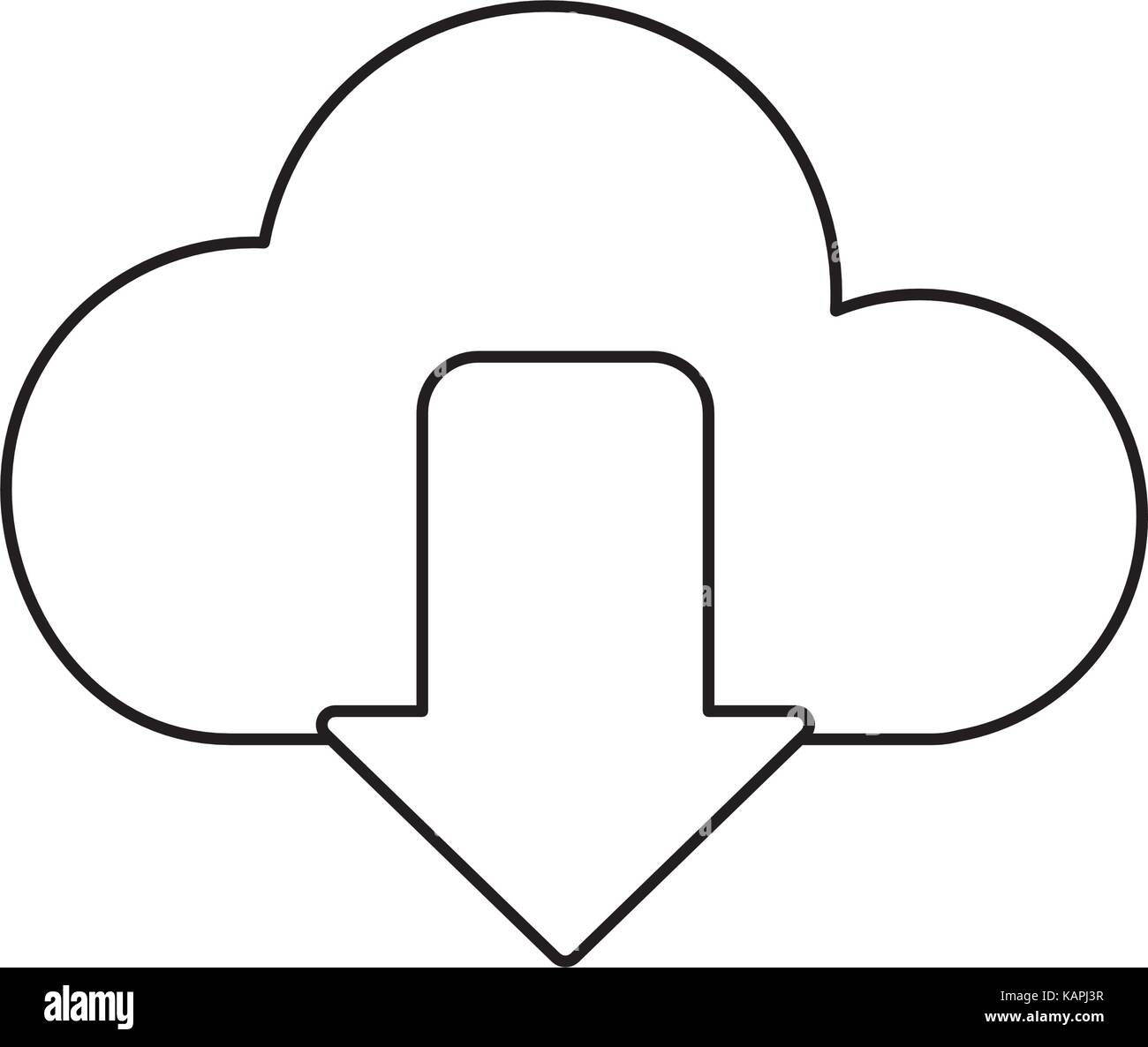 line cloud data digital technology server Stock Vector Image & Art - Alamy