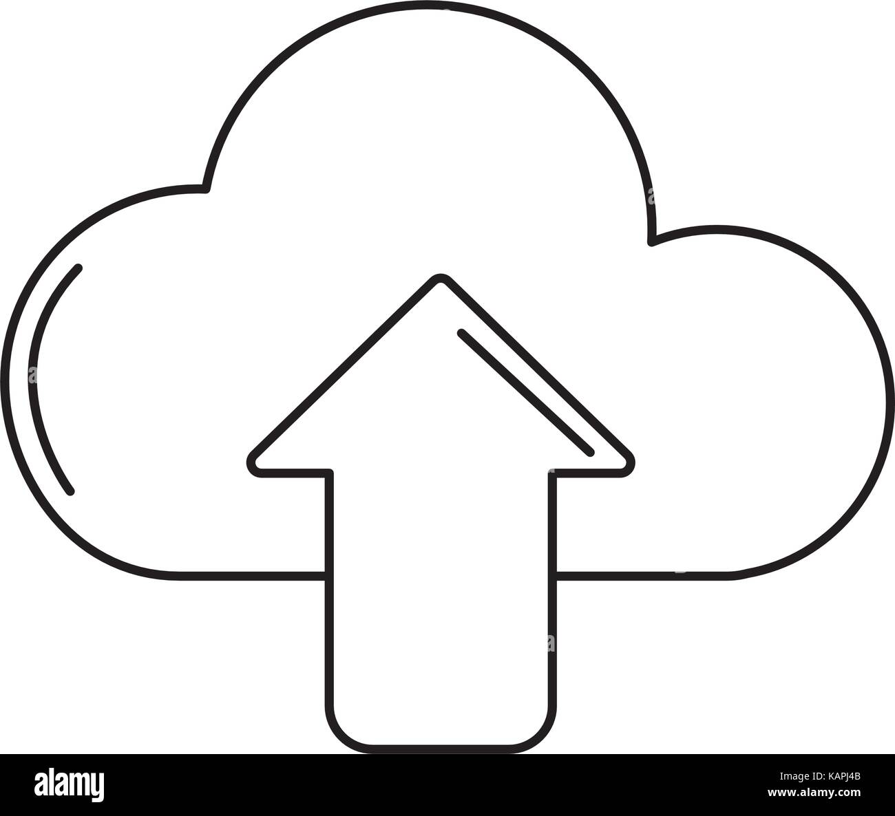 line cloud data digital technology server Stock Vector Image & Art - Alamy