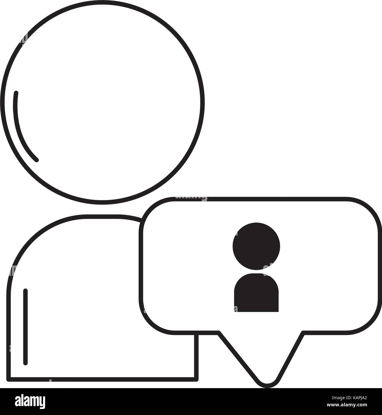 line avatar man social user with chat bubble Stock Vector Image & Art ...