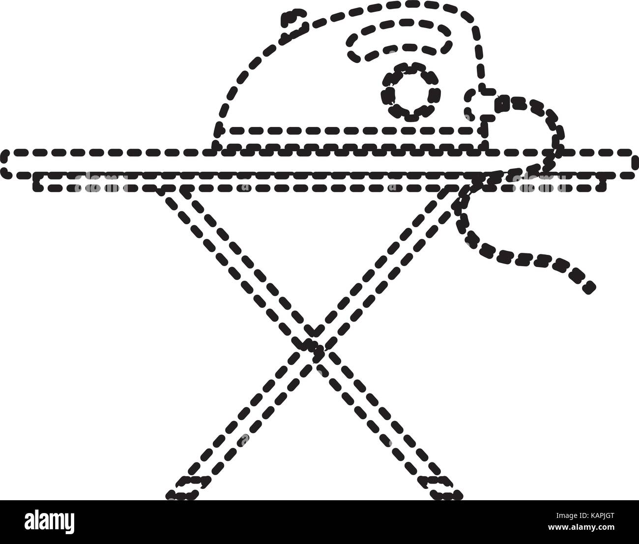 dotted shape iron electrical object and ironing board Stock Vector ...