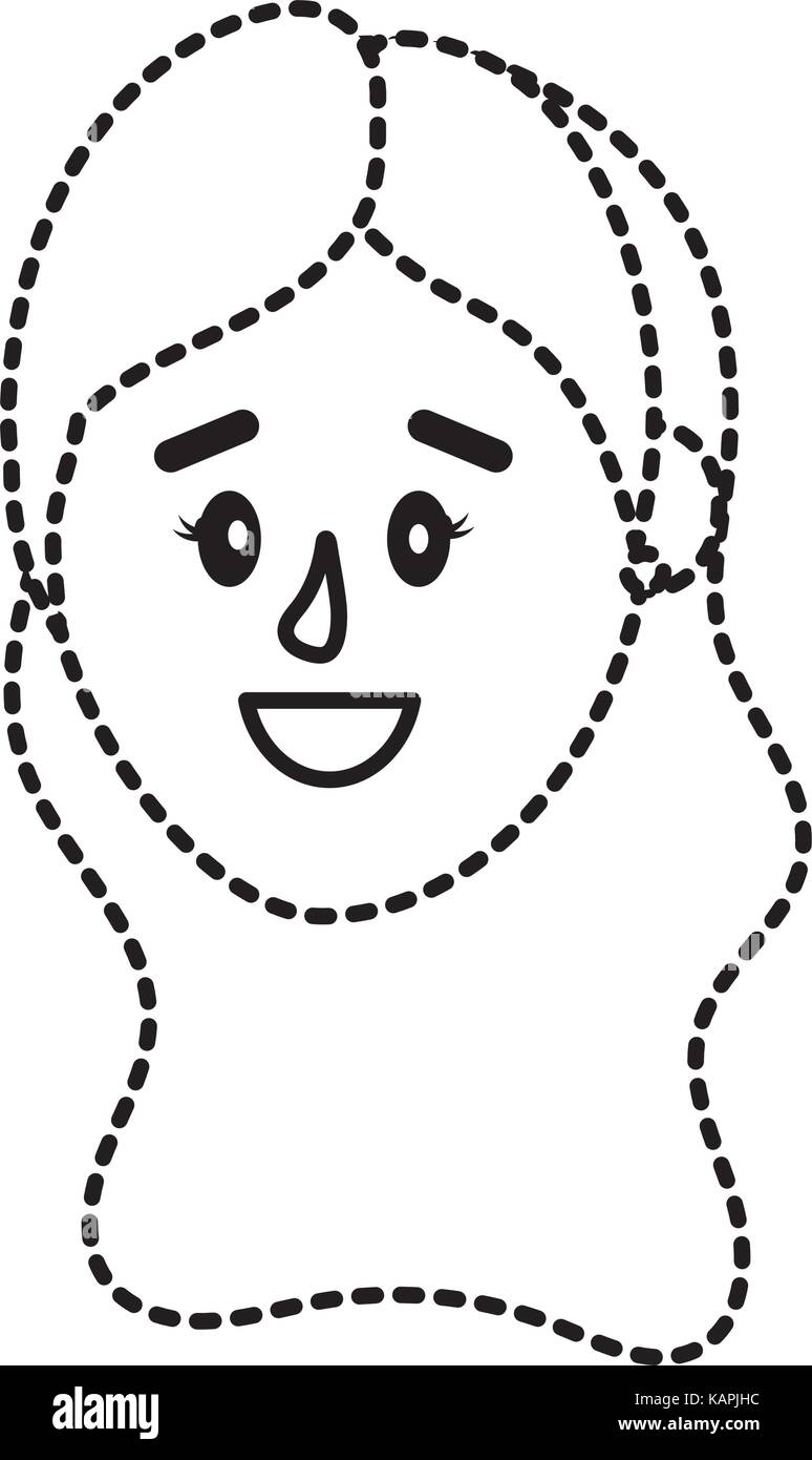 dotted shape avatar woman head with hairstyle design Stock Vector Image ...