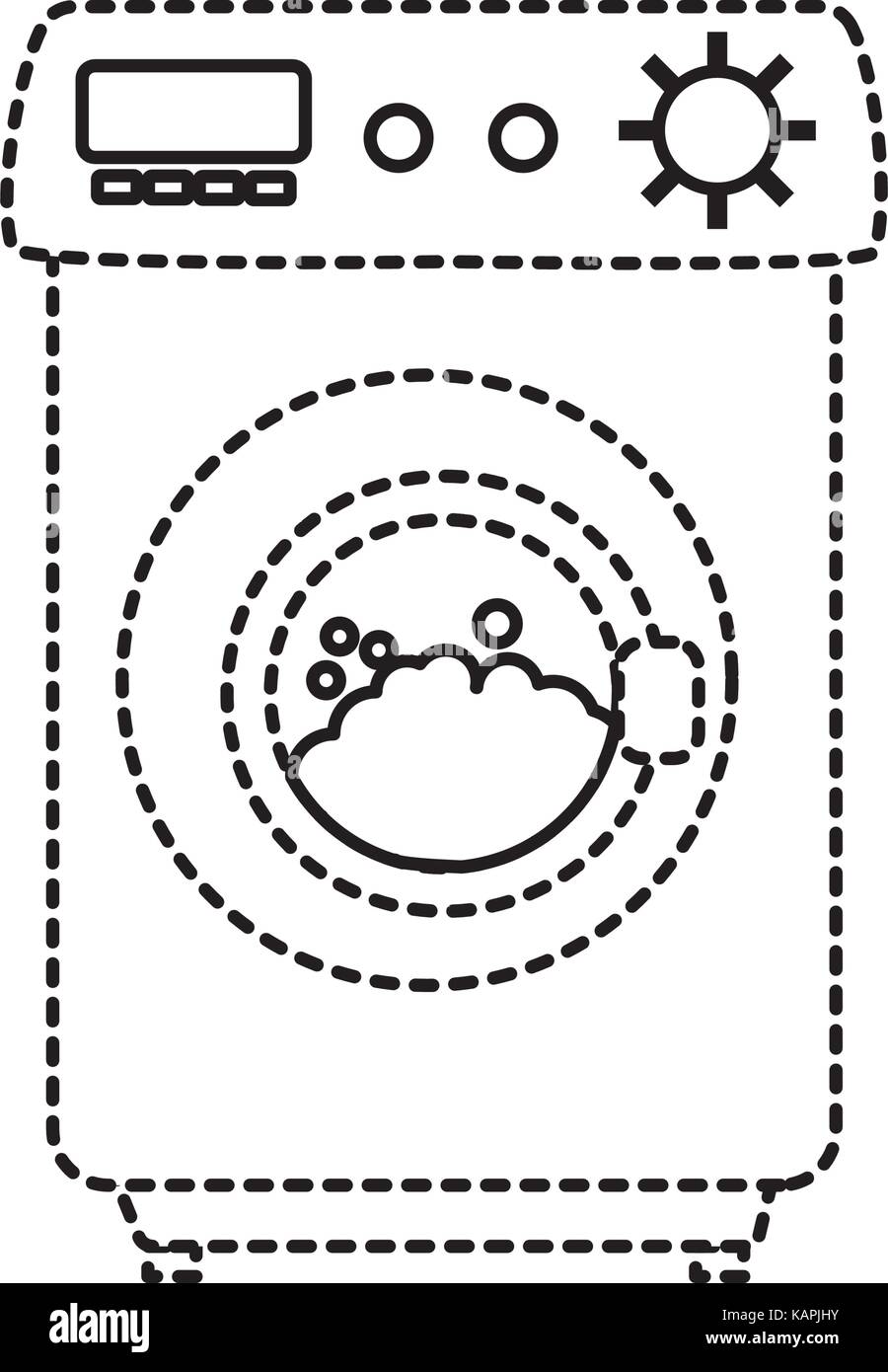 dotted shape washing machine object to clean the clothes Stock Vector ...