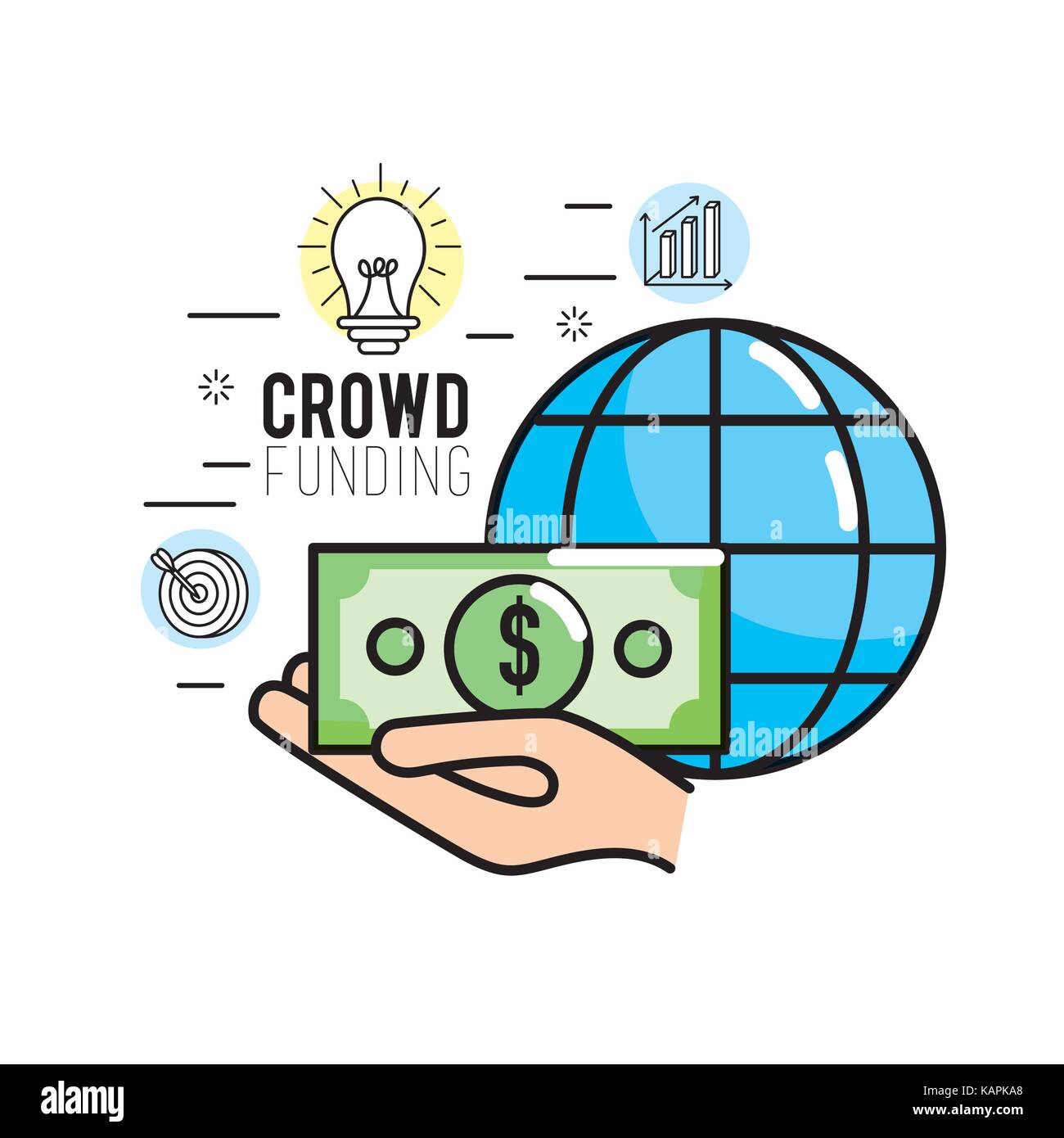 crowdfunding strategy project to finance support Stock Vector Image ...