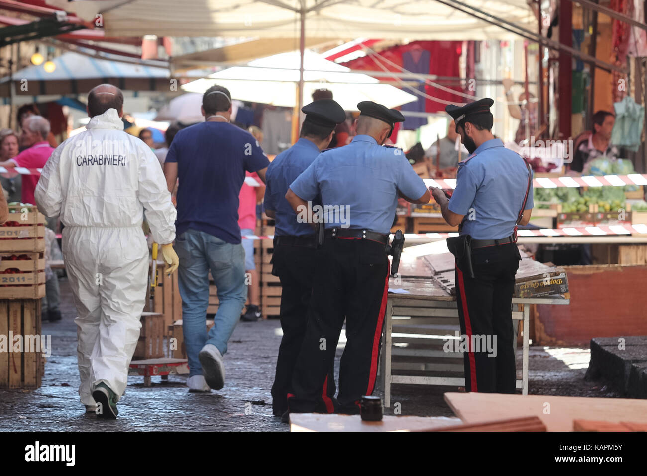 Scene of the mafia killing of Andrea Cusimano, 30, at the Cape Market ...