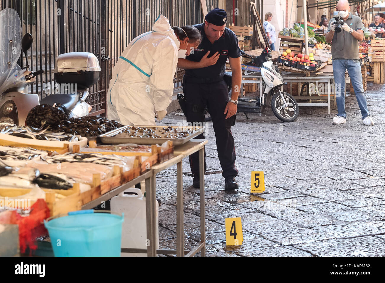Scene of the mafia killing of Andrea Cusimano, 30, at the Cape Market ...