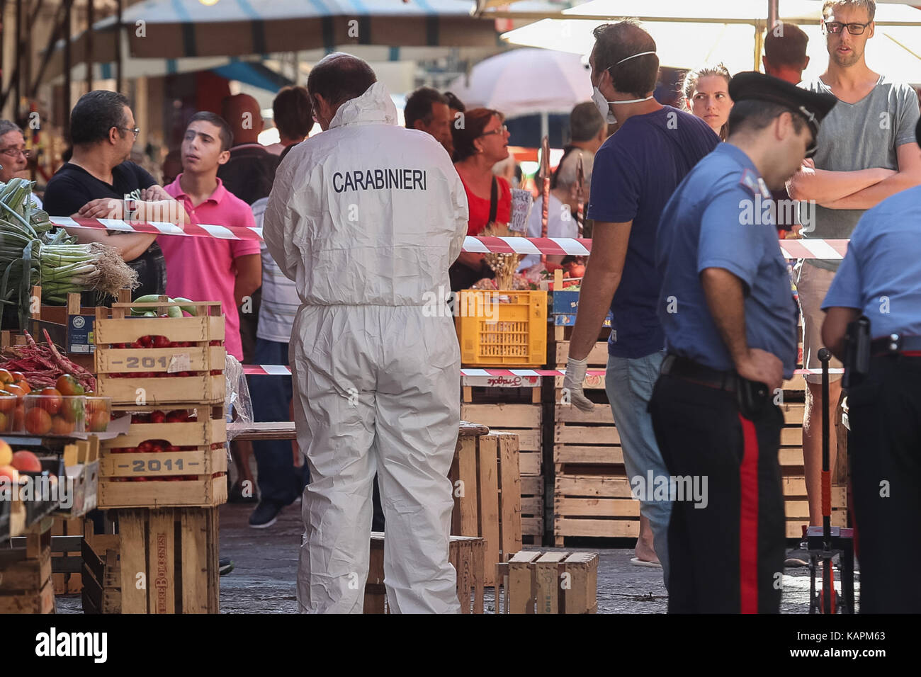 Scene of the mafia killing of Andrea Cusimano, 30, at the Cape Market ...