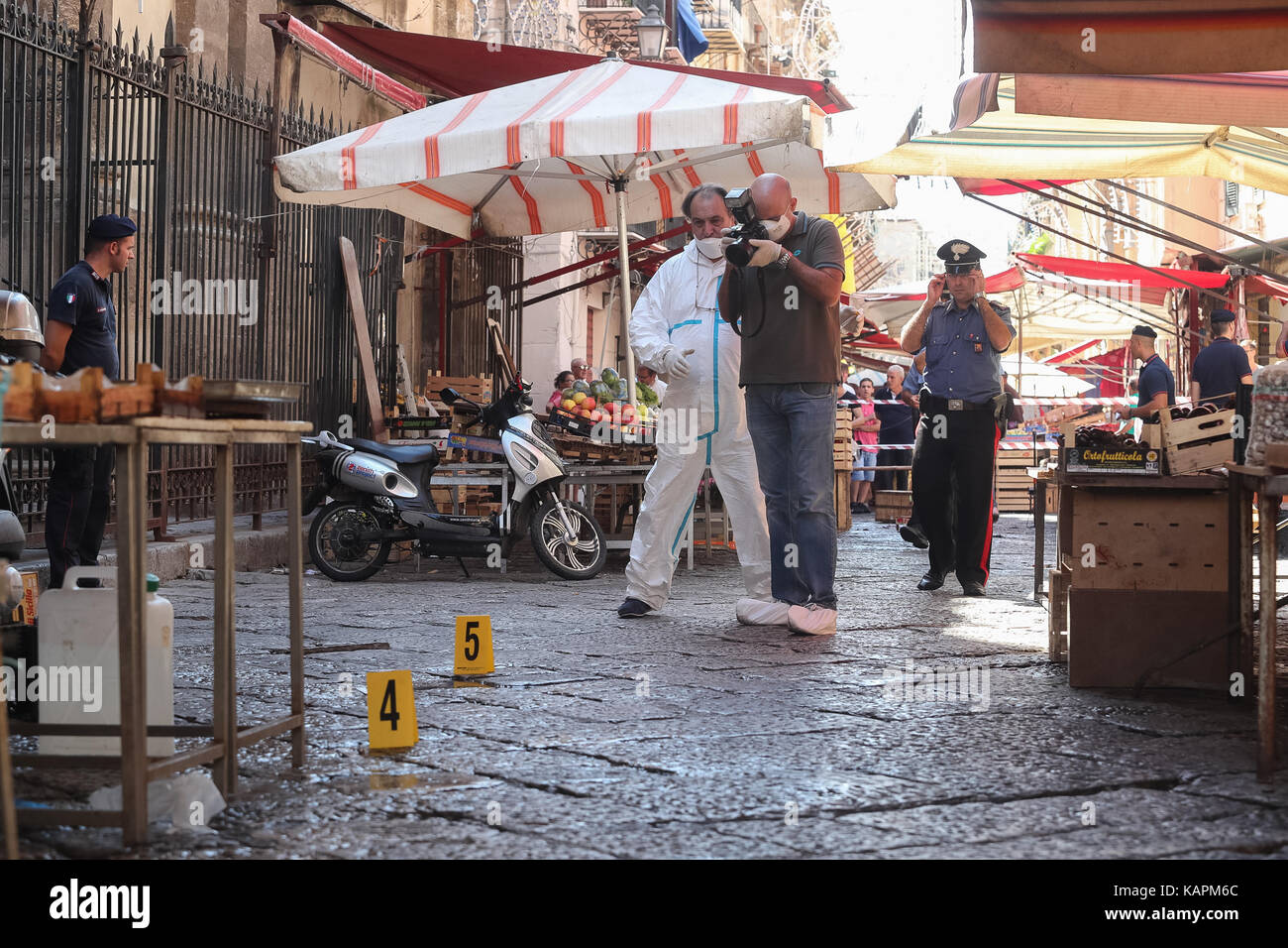 Scene of the mafia killing of Andrea Cusimano, 30, at the Cape Market ...