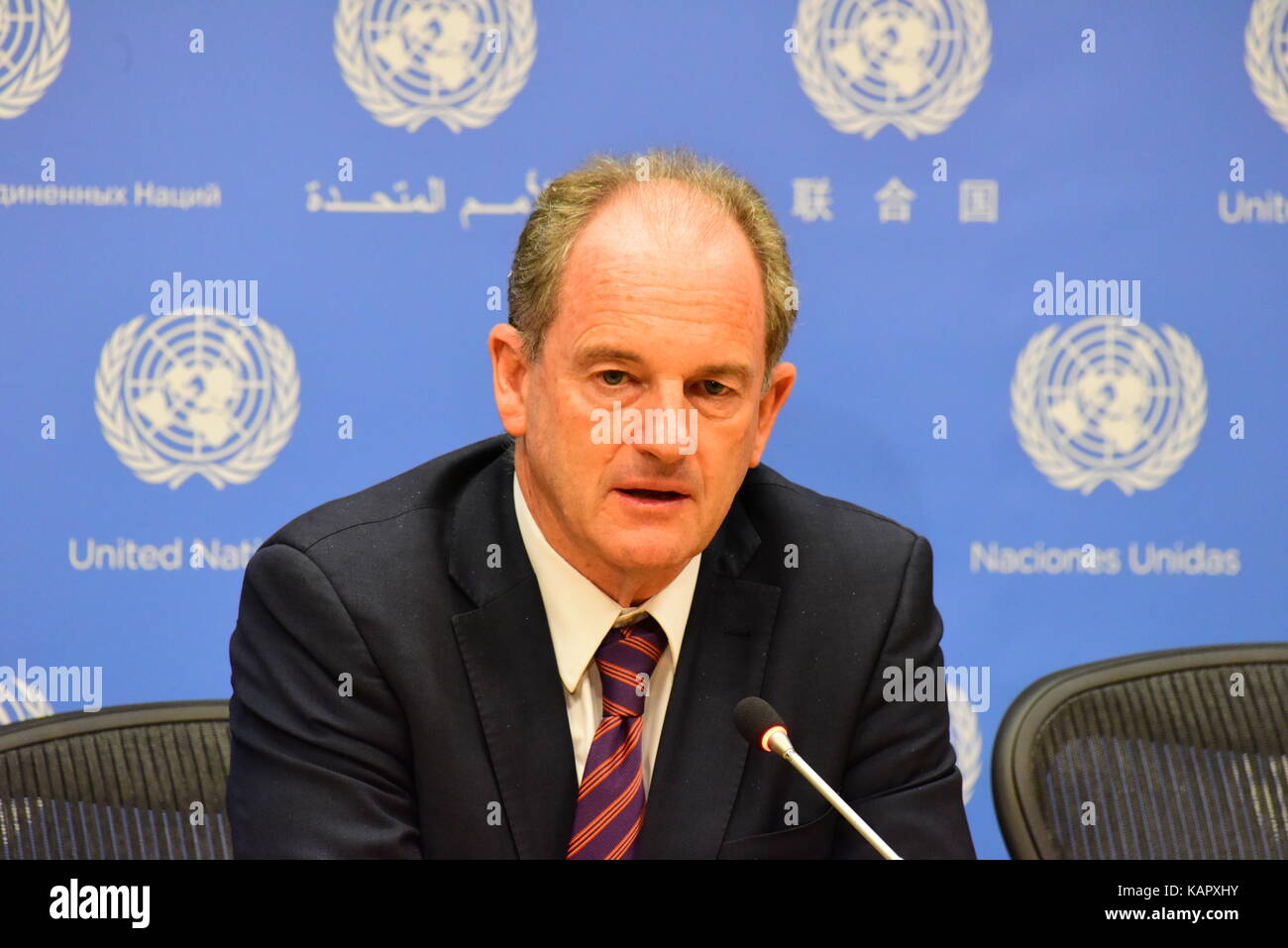 New York City, United States. 26th Sep, 2017. David Shearer, the UN ...