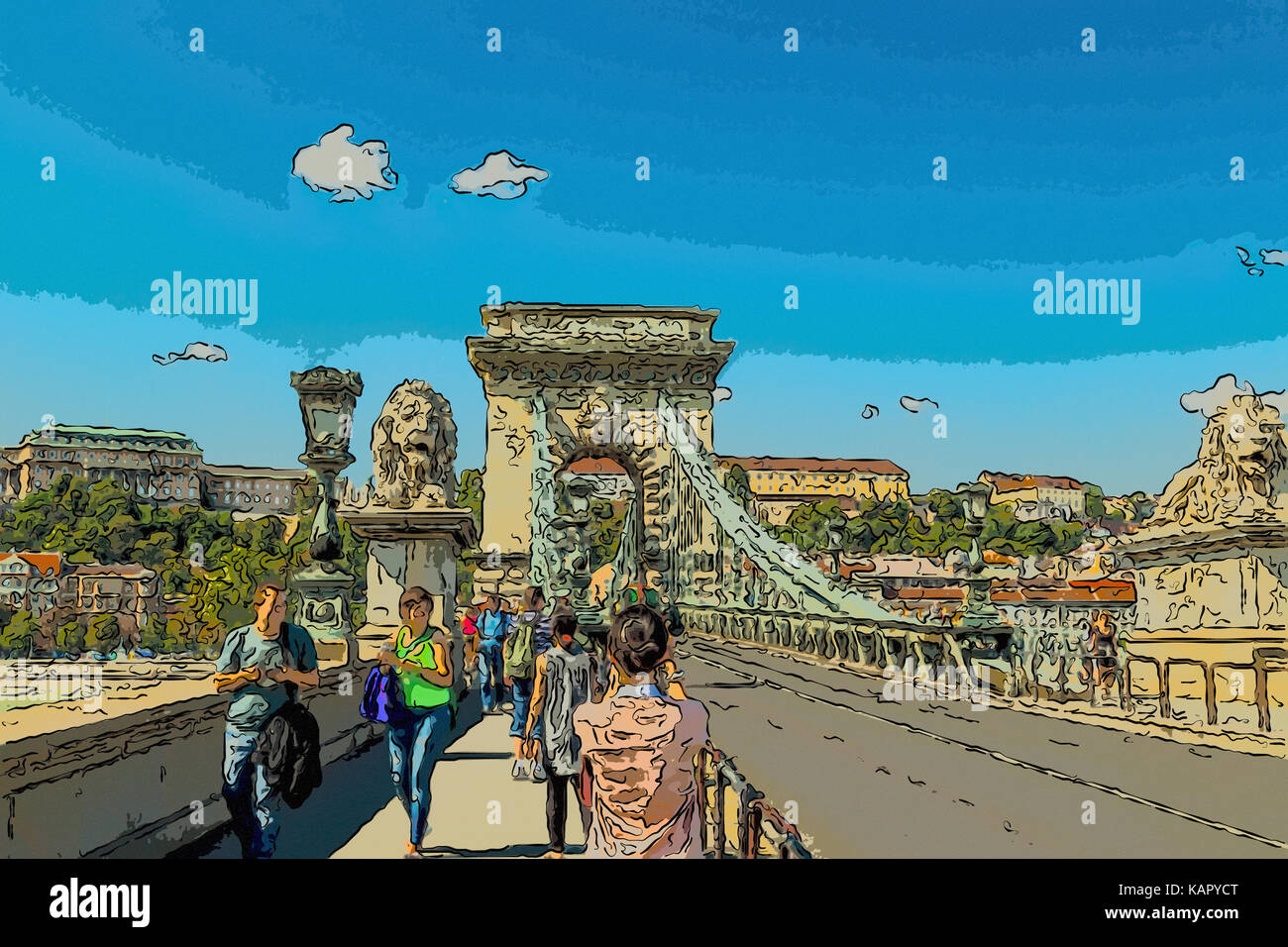 Chain Bridge in Budapest Stock Photo - Alamy