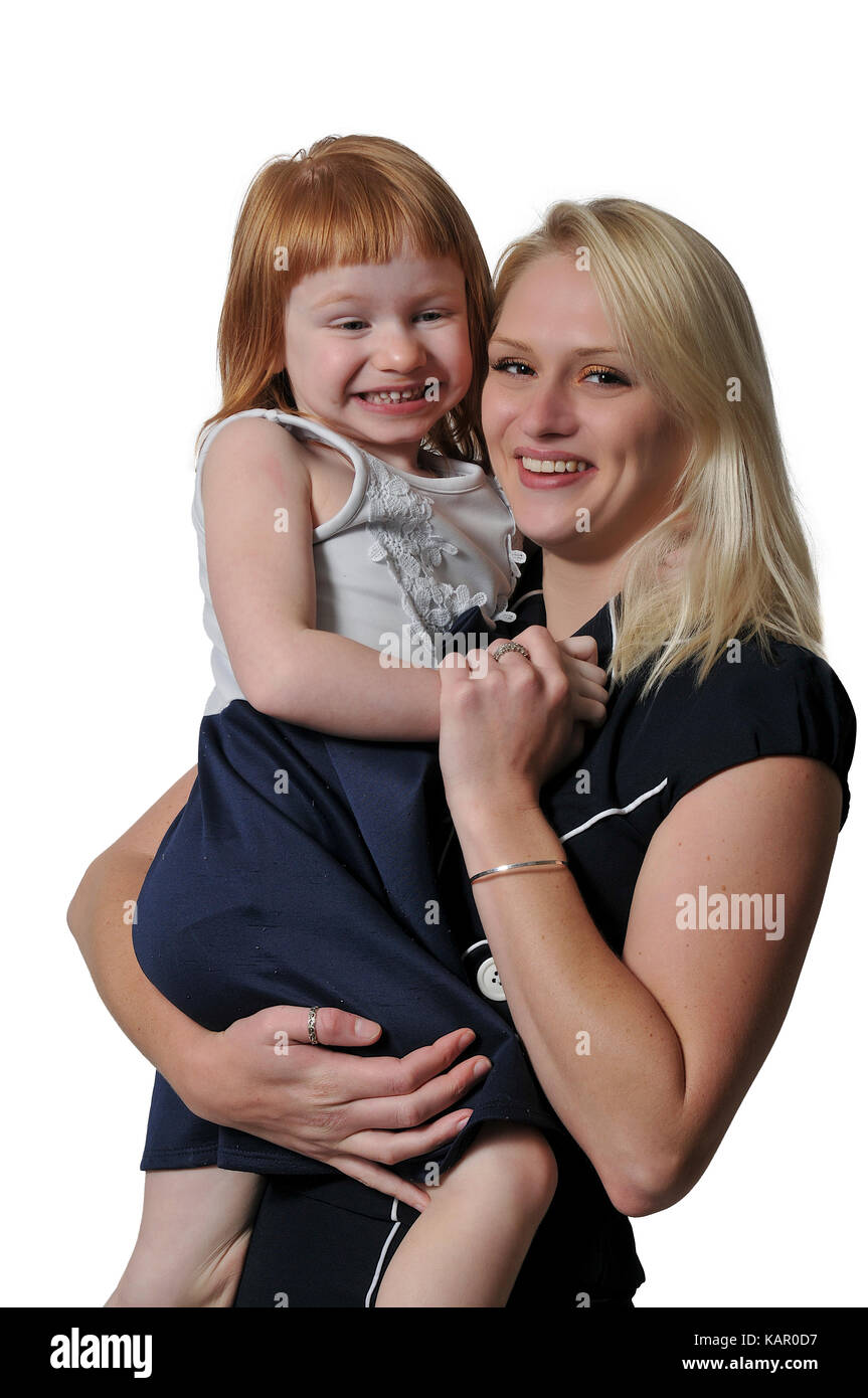 Beautiful young mother and her beautiful daughter Stock Photo - Alamy