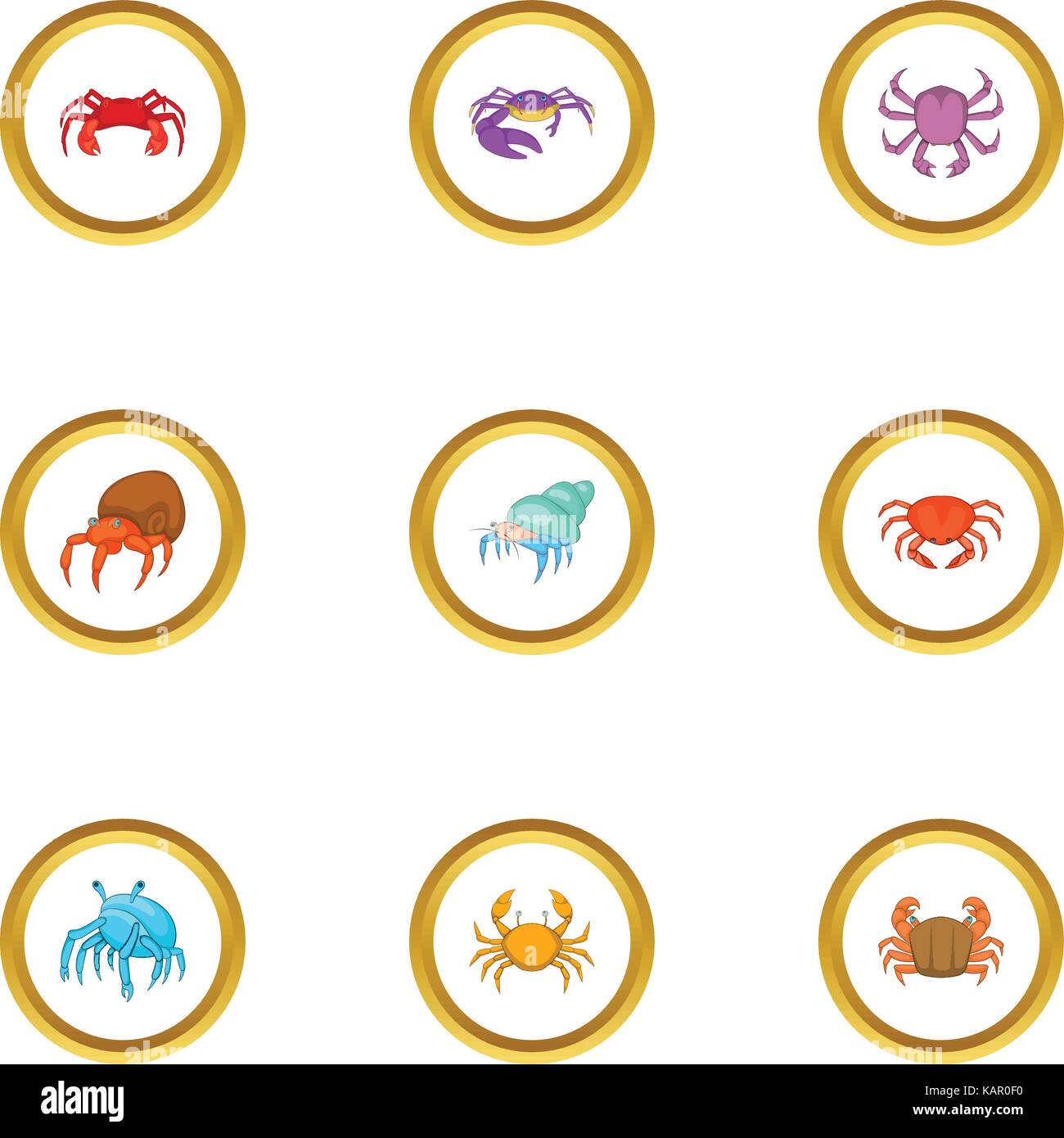 Crustacean icons set, cartoon style Stock Vector Image & Art - Alamy