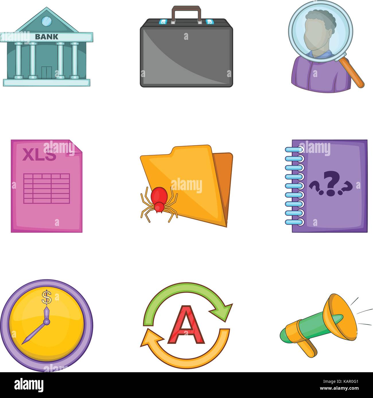 Insolvent icons set, cartoon style Stock Vector Image & Art - Alamy