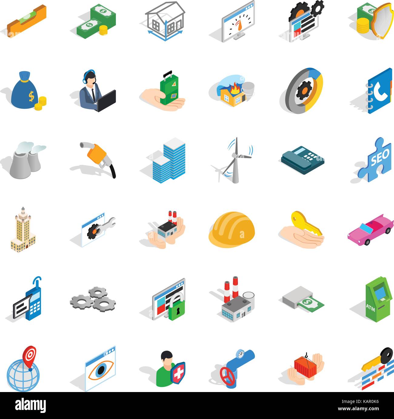 Concern icons set, isometric style Stock Vector Image & Art - Alamy