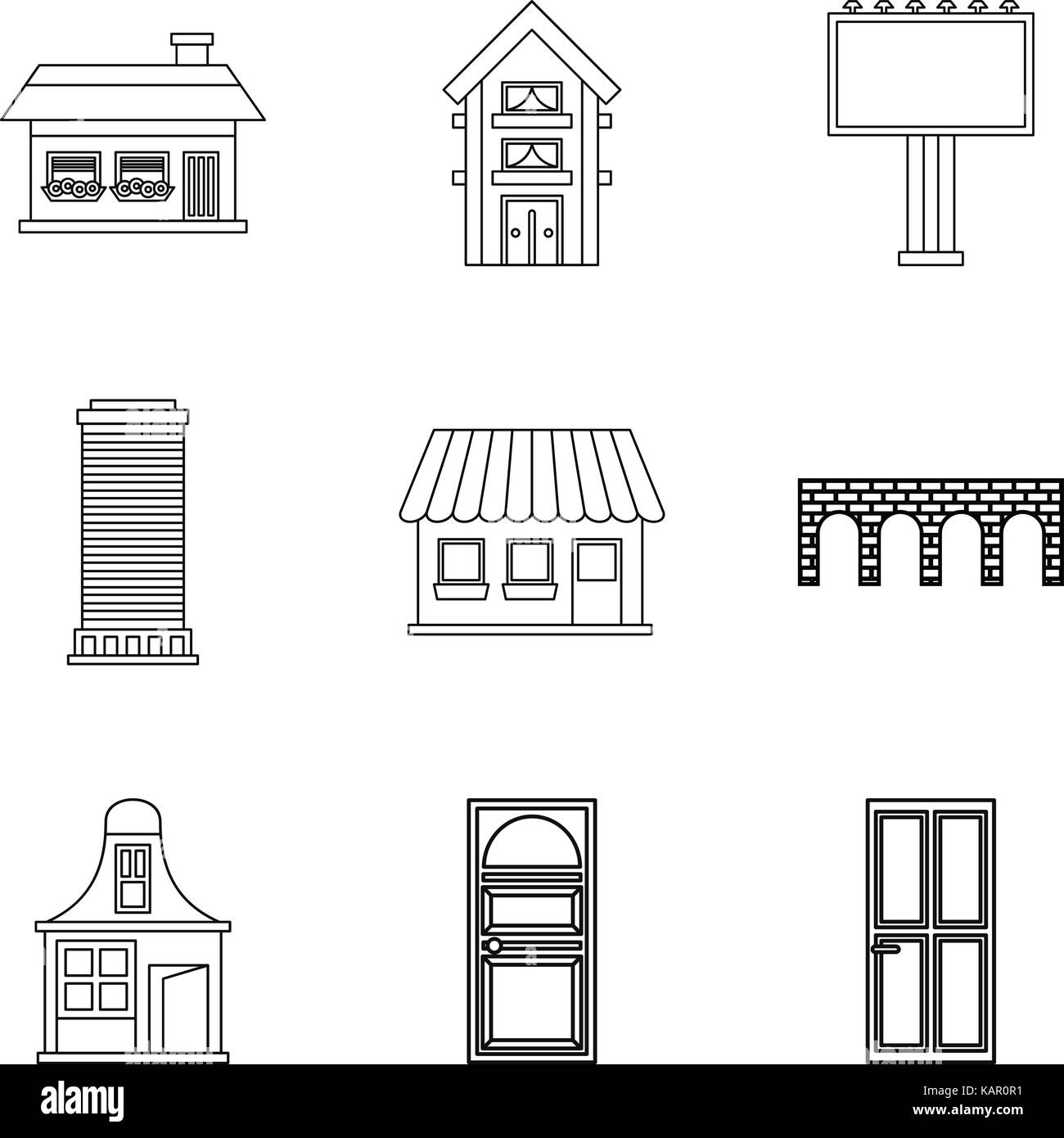 Point icons set, outline style Stock Vector Image & Art - Alamy