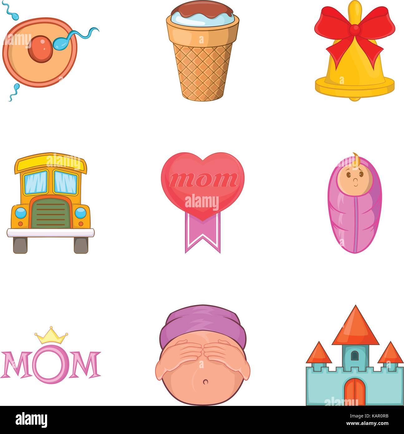 Loving mom icons set, cartoon style Stock Vector Image & Art - Alamy