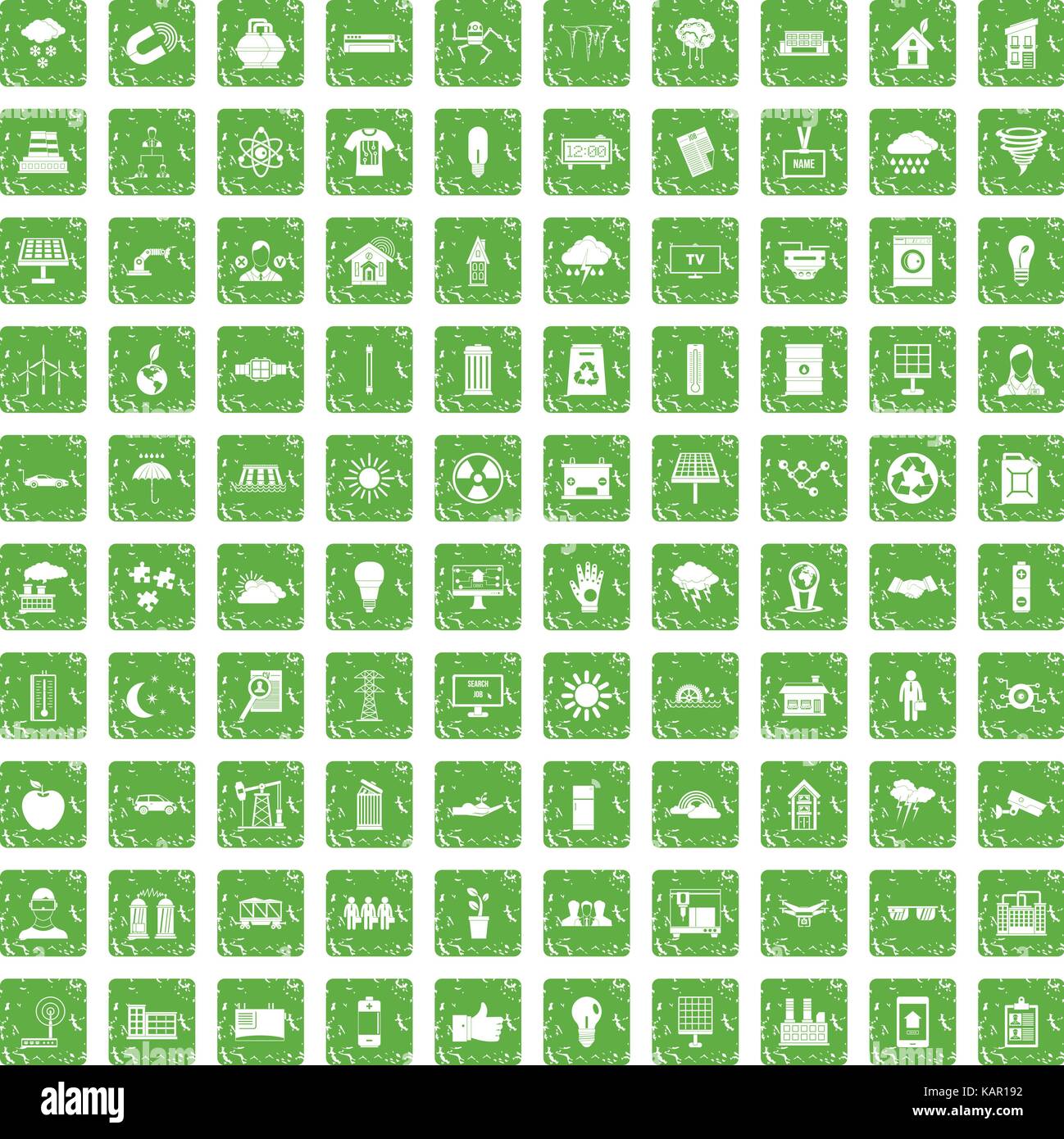 100 solar energy icons set grunge green Stock Vector Image & Art - Alamy