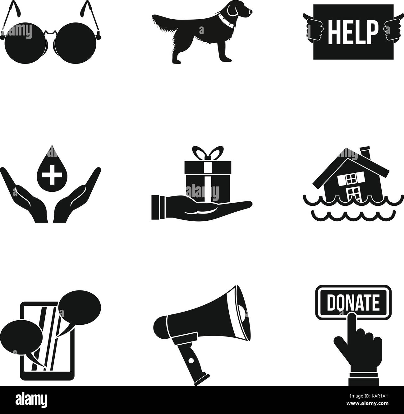 Charitable foundation icons set, simple style Stock Vector Image & Art ...