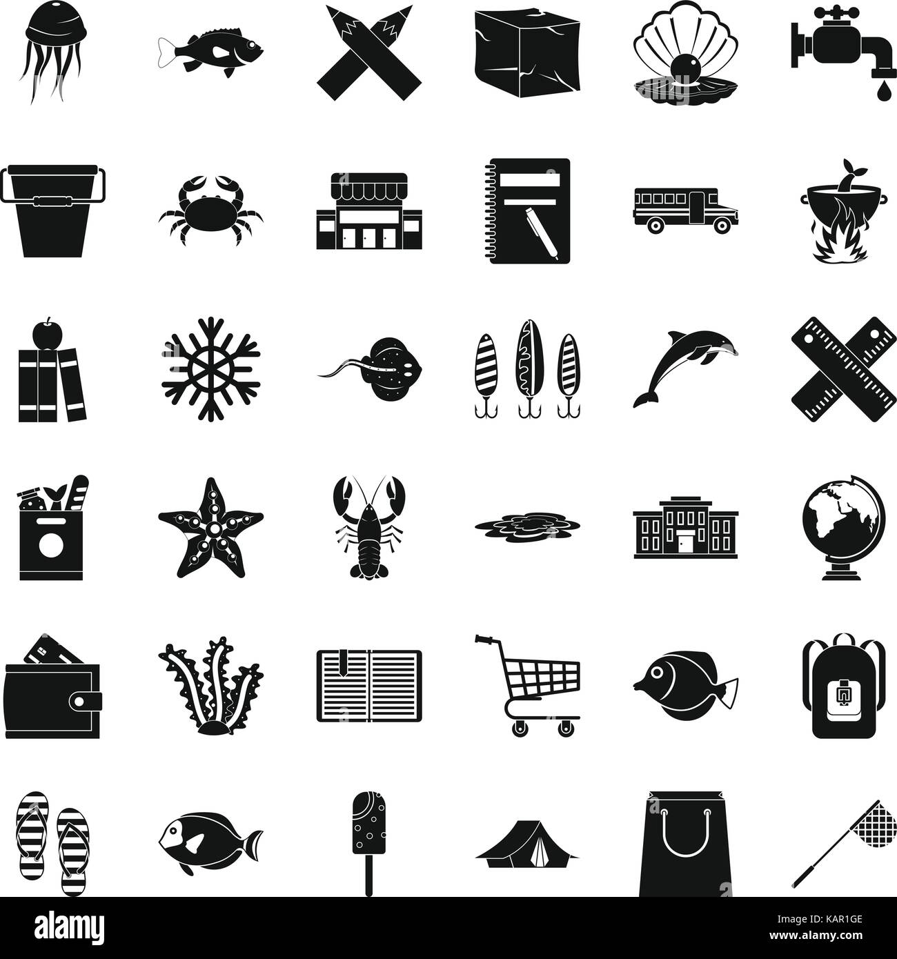 Crab icons set, simle style Stock Vector Image & Art - Alamy