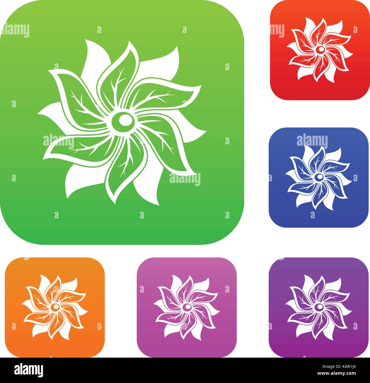 Flower set color collection Stock Vector Image & Art - Alamy