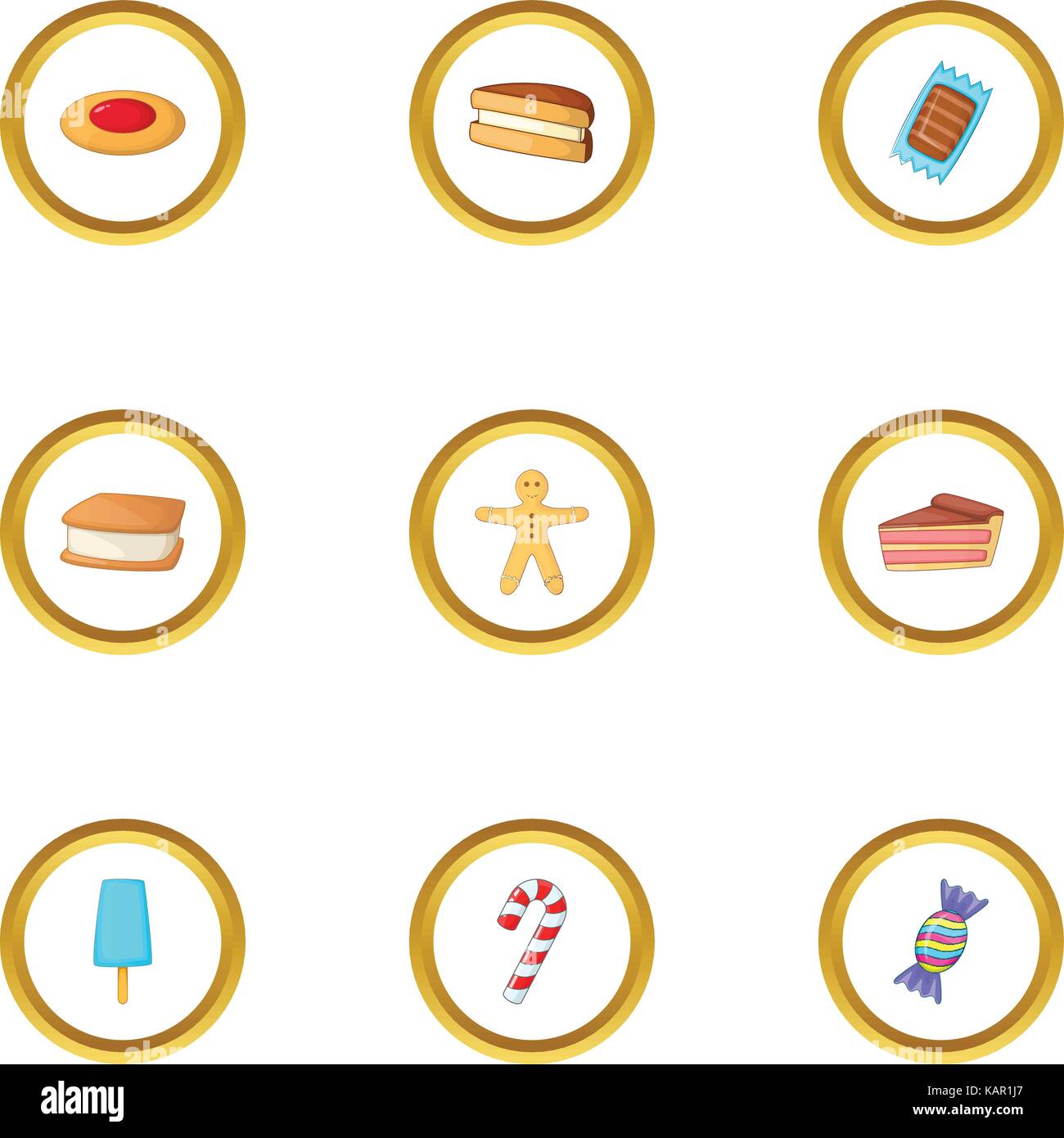 Sweets icons set, cartoon style Stock Vector Image & Art - Alamy