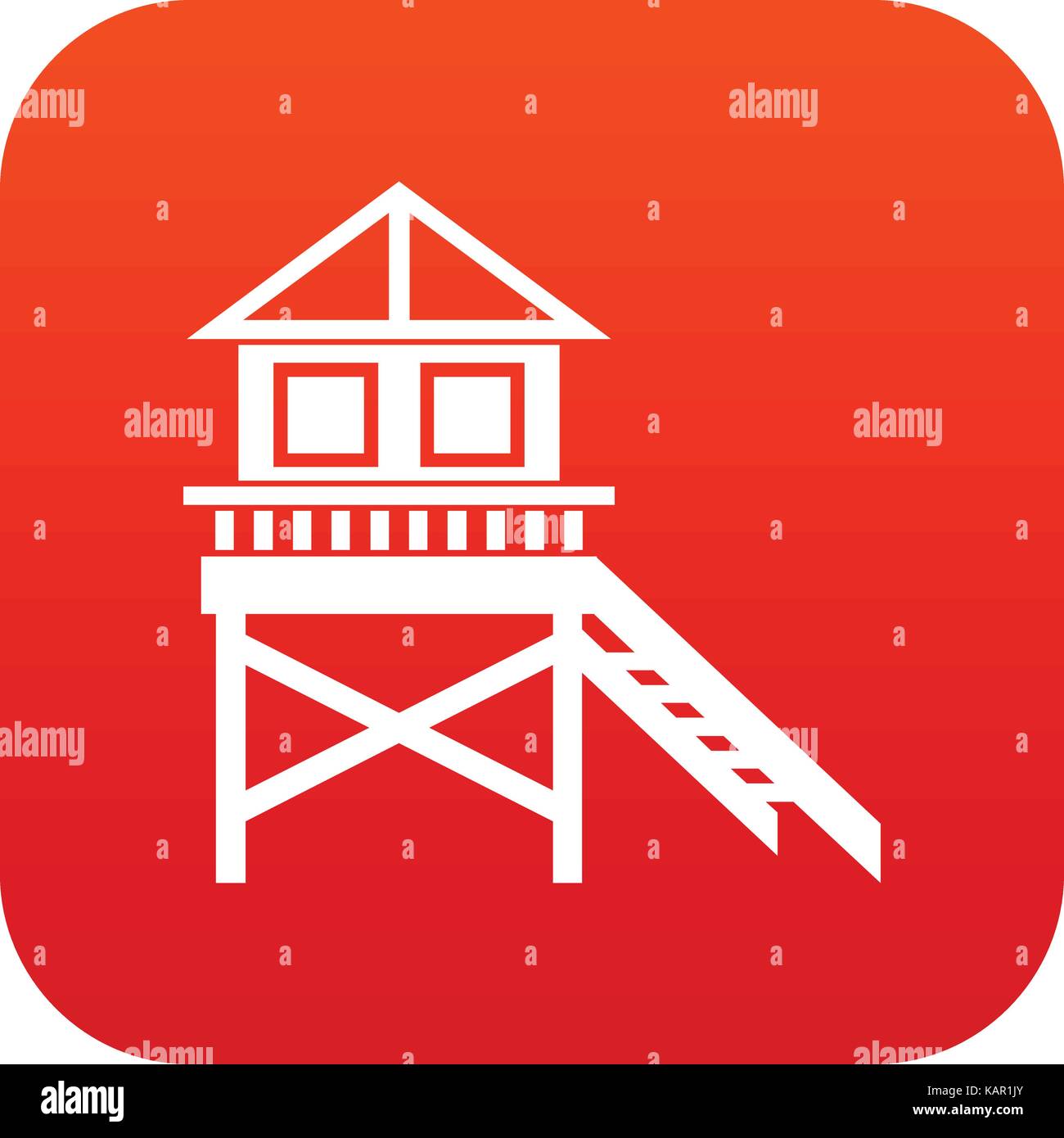 Wooden hut red roof Stock Vector Images - Alamy