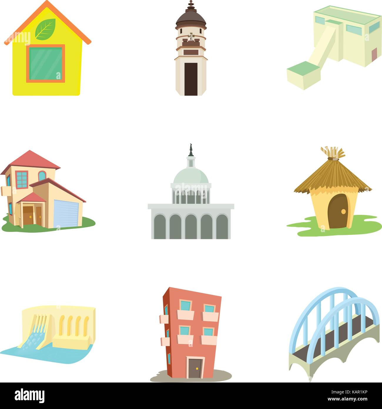 City center icons set, cartoon style Stock Vector Image & Art - Alamy