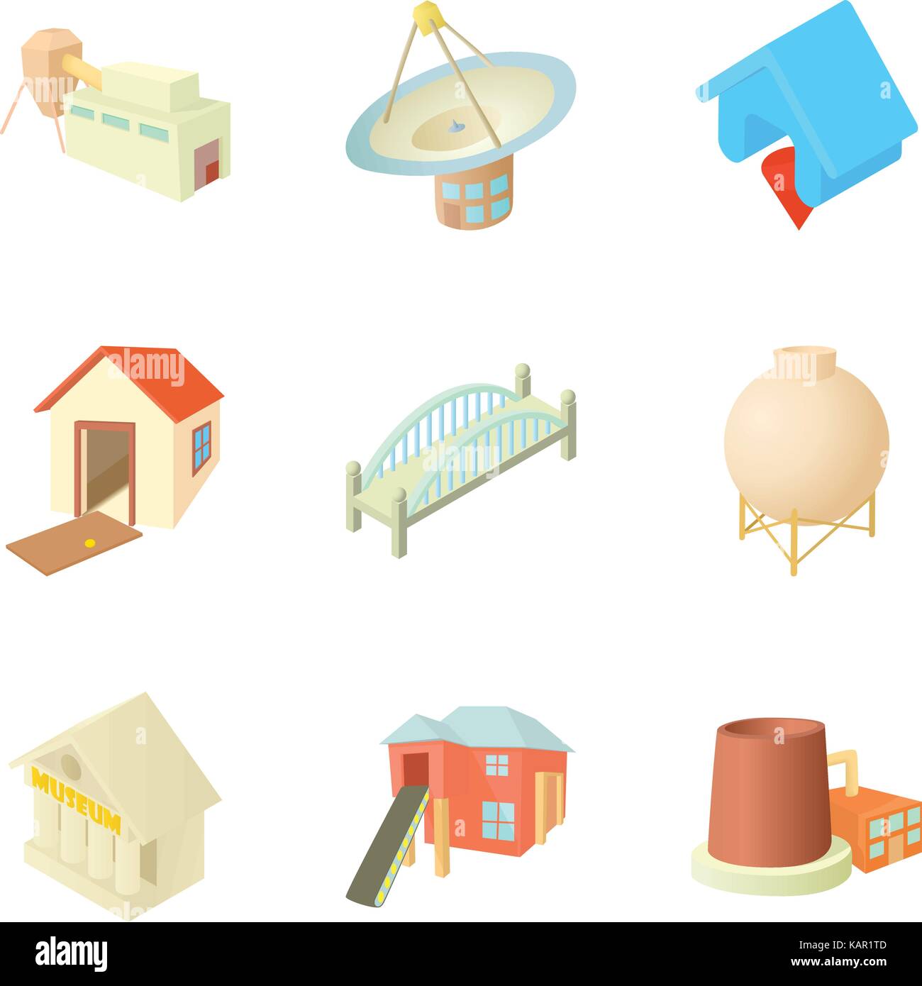 City infrastructure icons set, cartoon style Stock Vector Image & Art ...