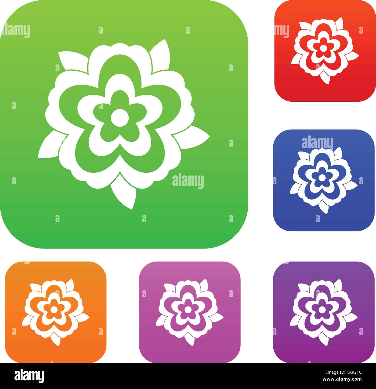 Flower set color collection Stock Vector Image & Art - Alamy