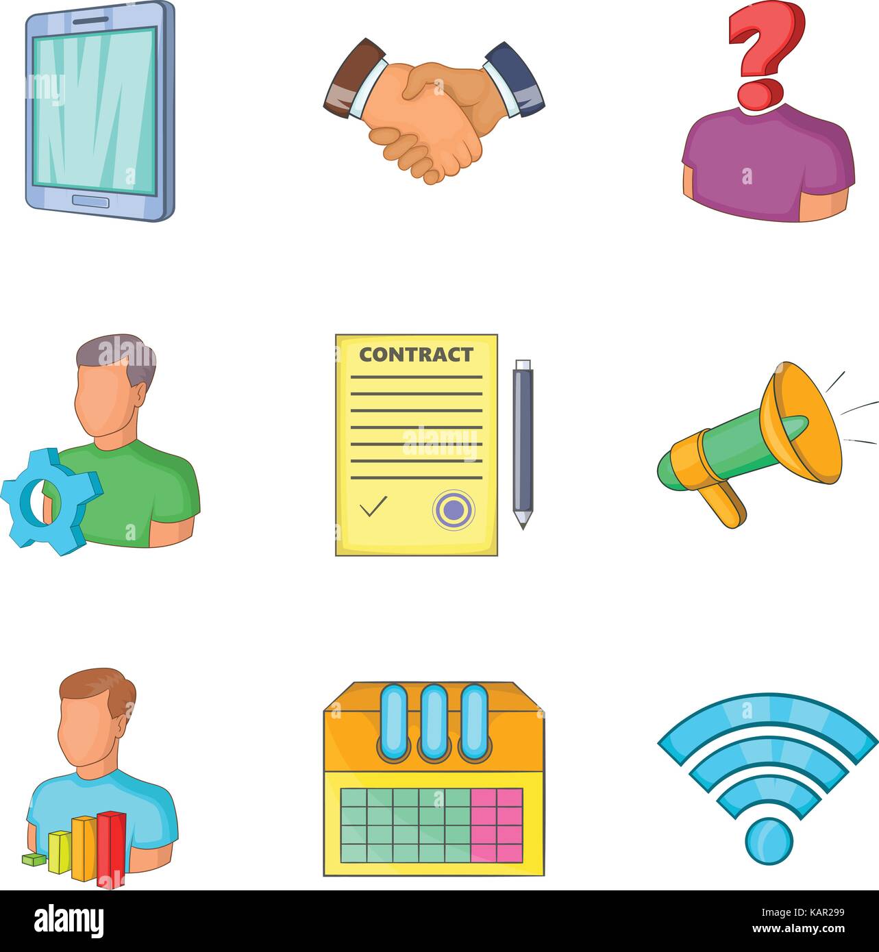 Financial assistance icons set, cartoon style Stock Vector Image & Art ...