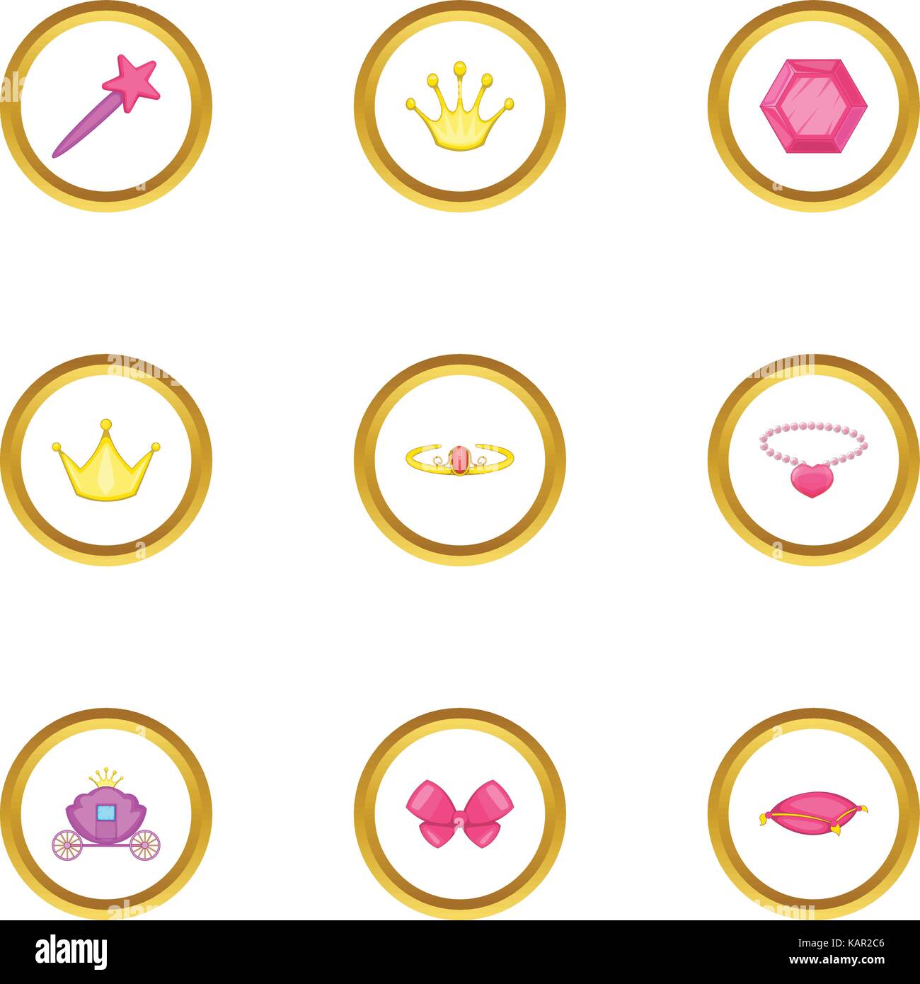 Little princess icons set, cartoon style Stock Vector Image & Art - Alamy