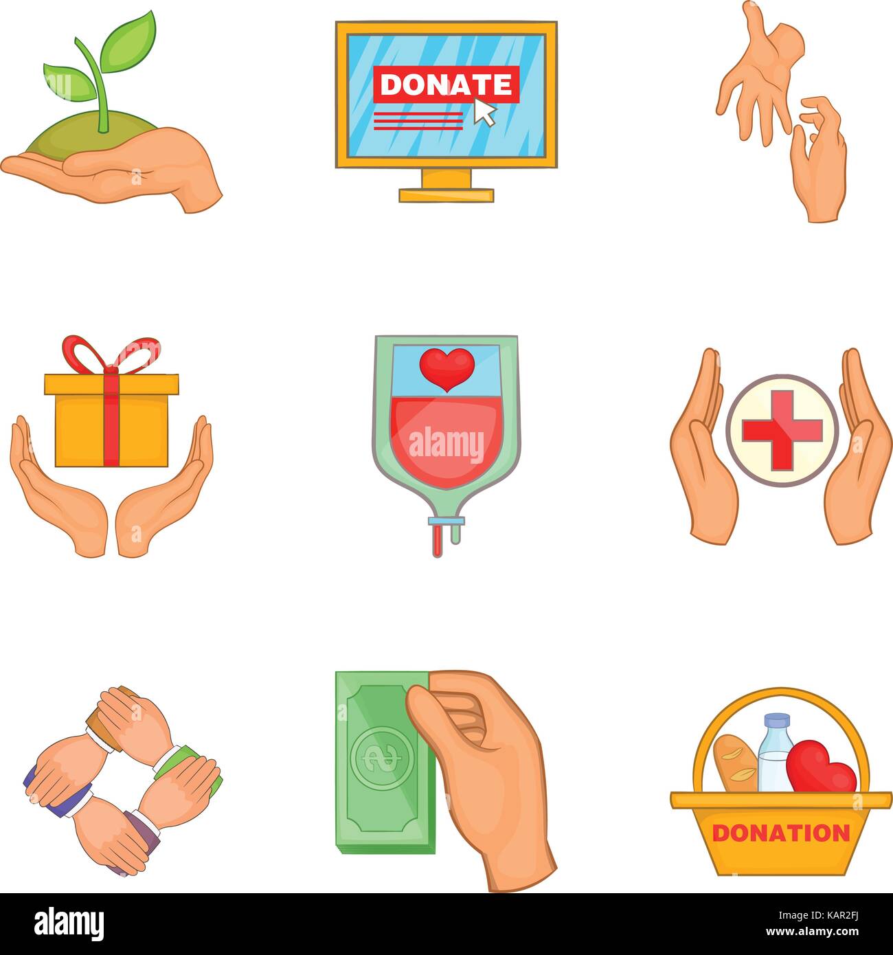 Welfare icons set, cartoon style Stock Vector Image & Art - Alamy