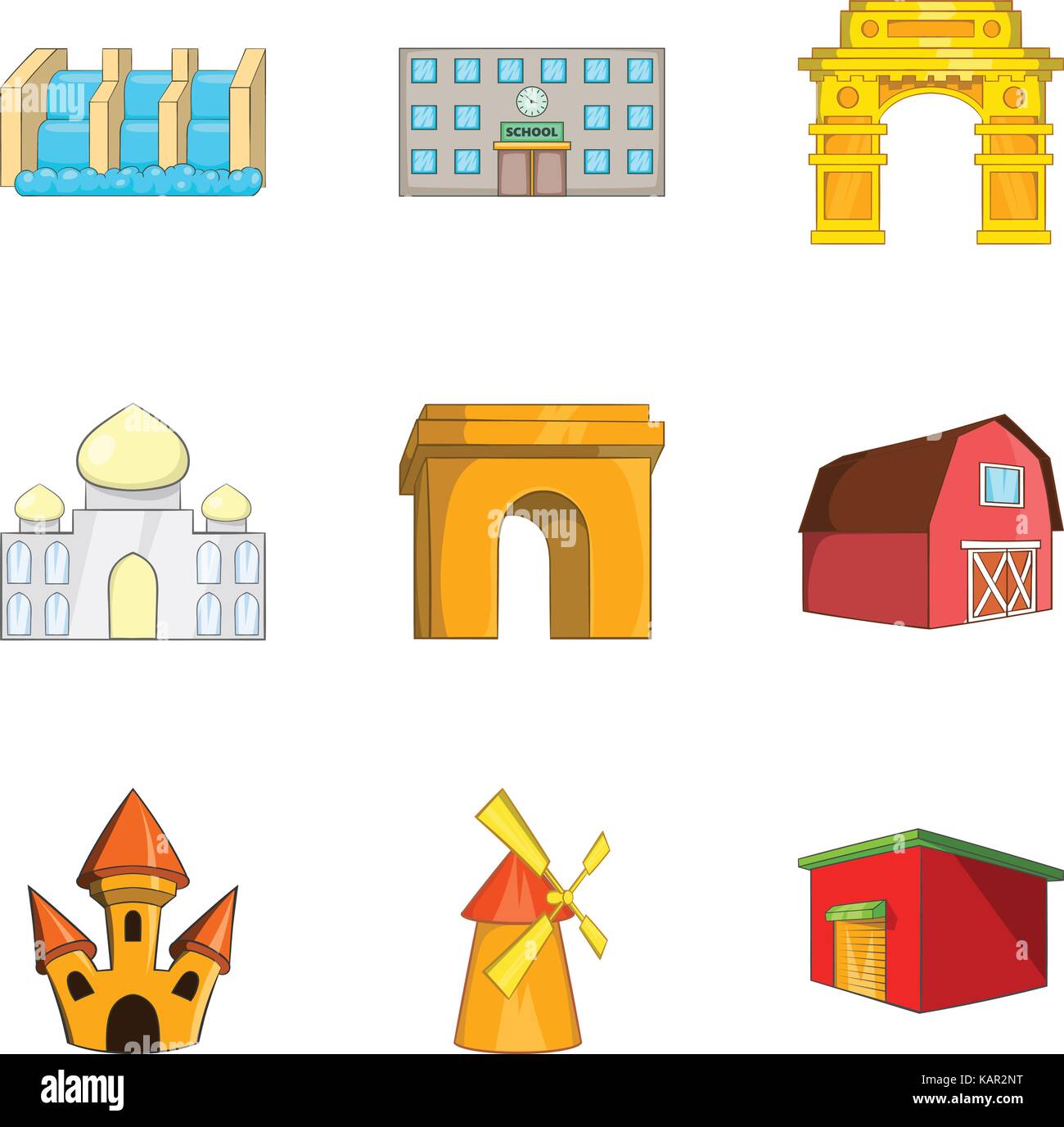 Architectural beauty icons set, cartoon style Stock Vector Image & Art ...