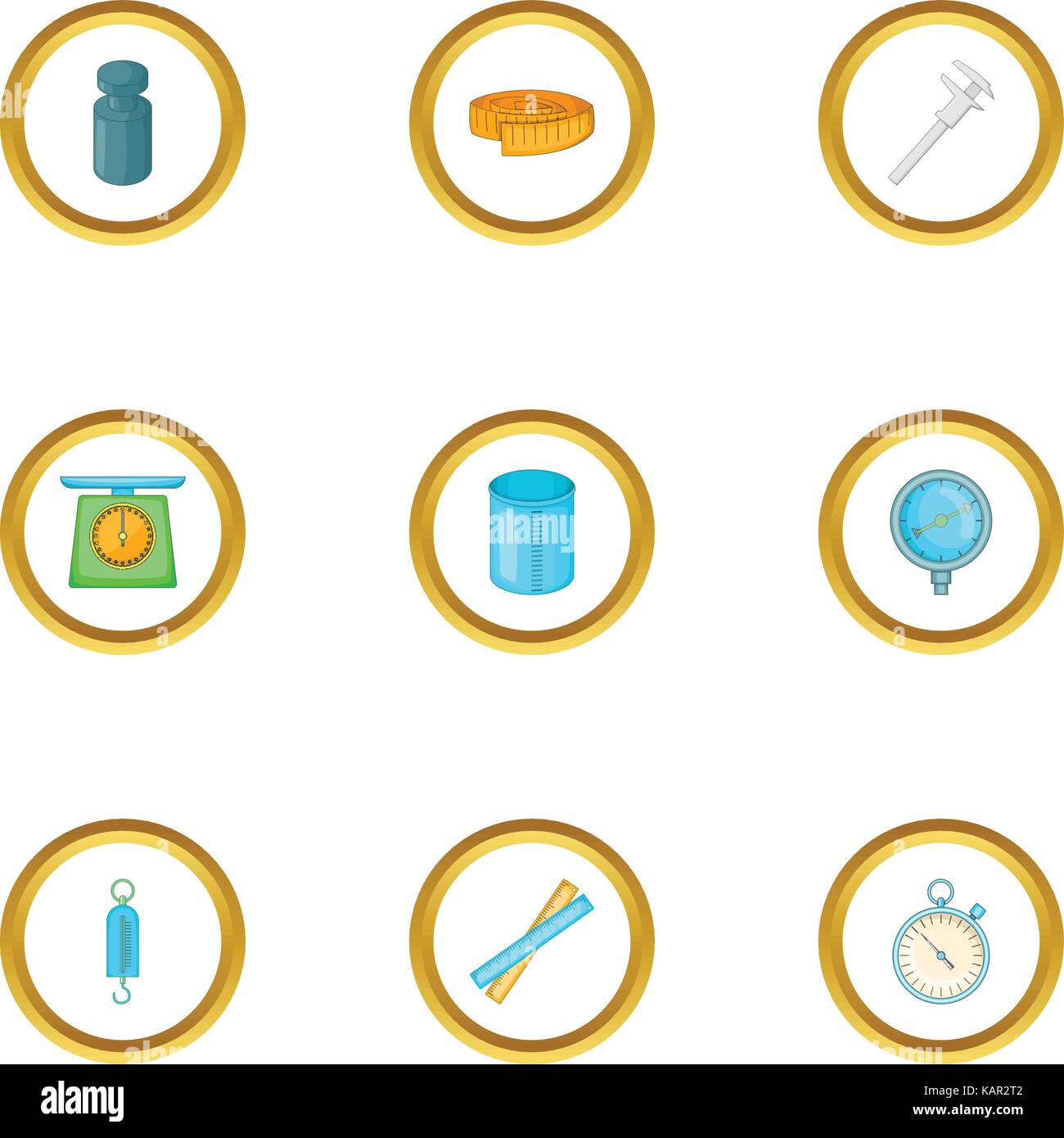 Measurement icons set, cartoon style Stock Vector Image & Art - Alamy