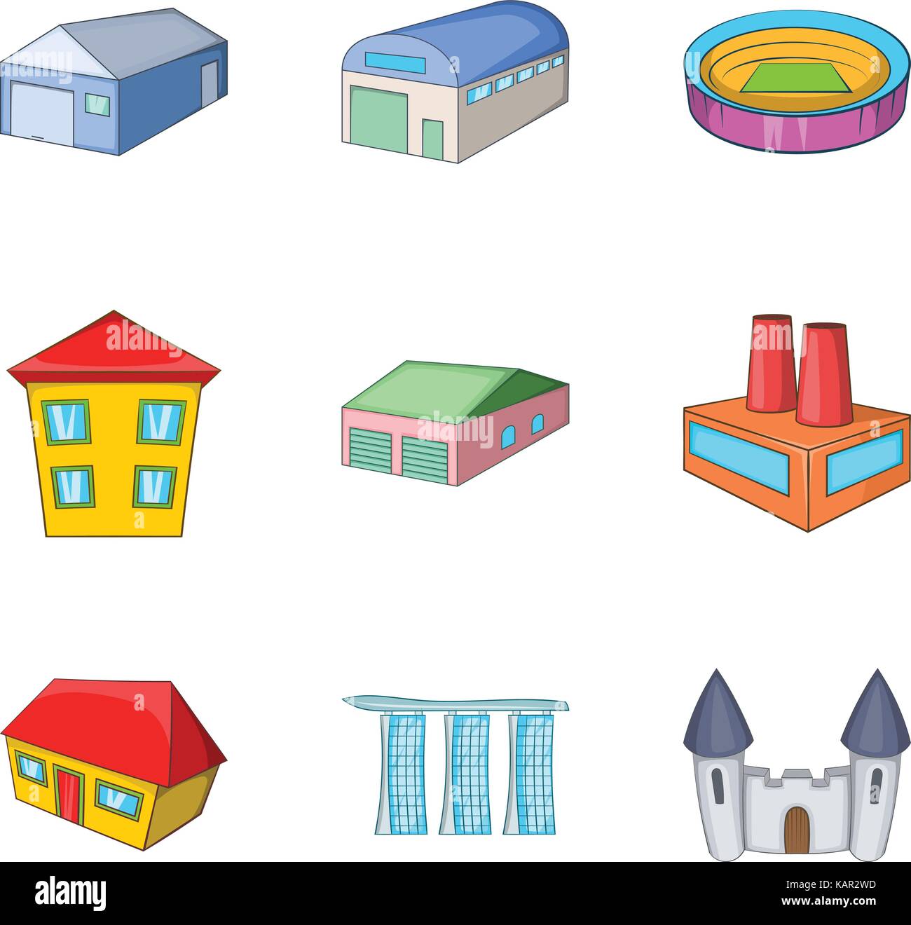 Factory icons set, cartoon style Stock Vector Image & Art - Alamy