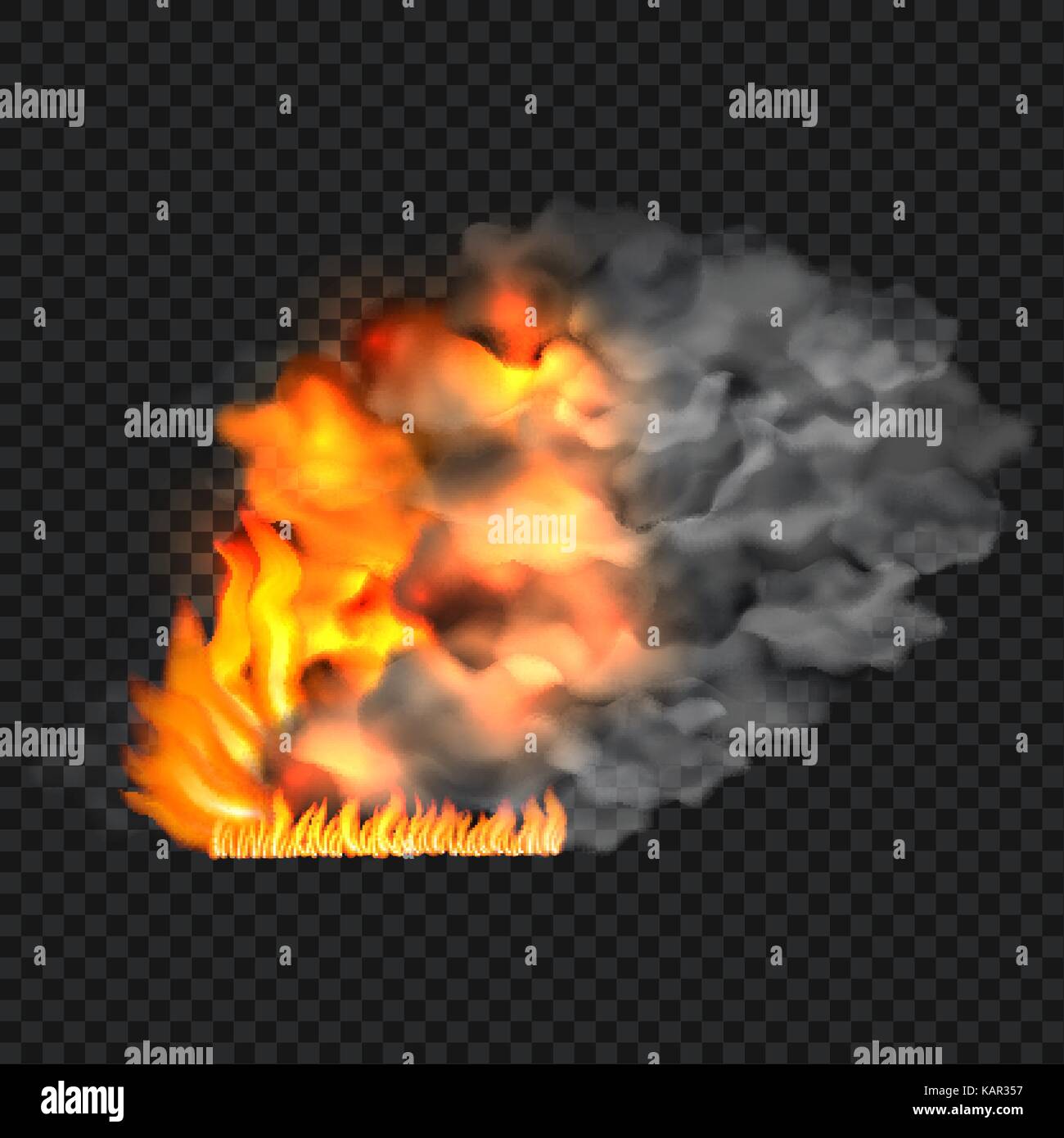 Fire and smoke concept background, realistic style Stock Vector Image ...
