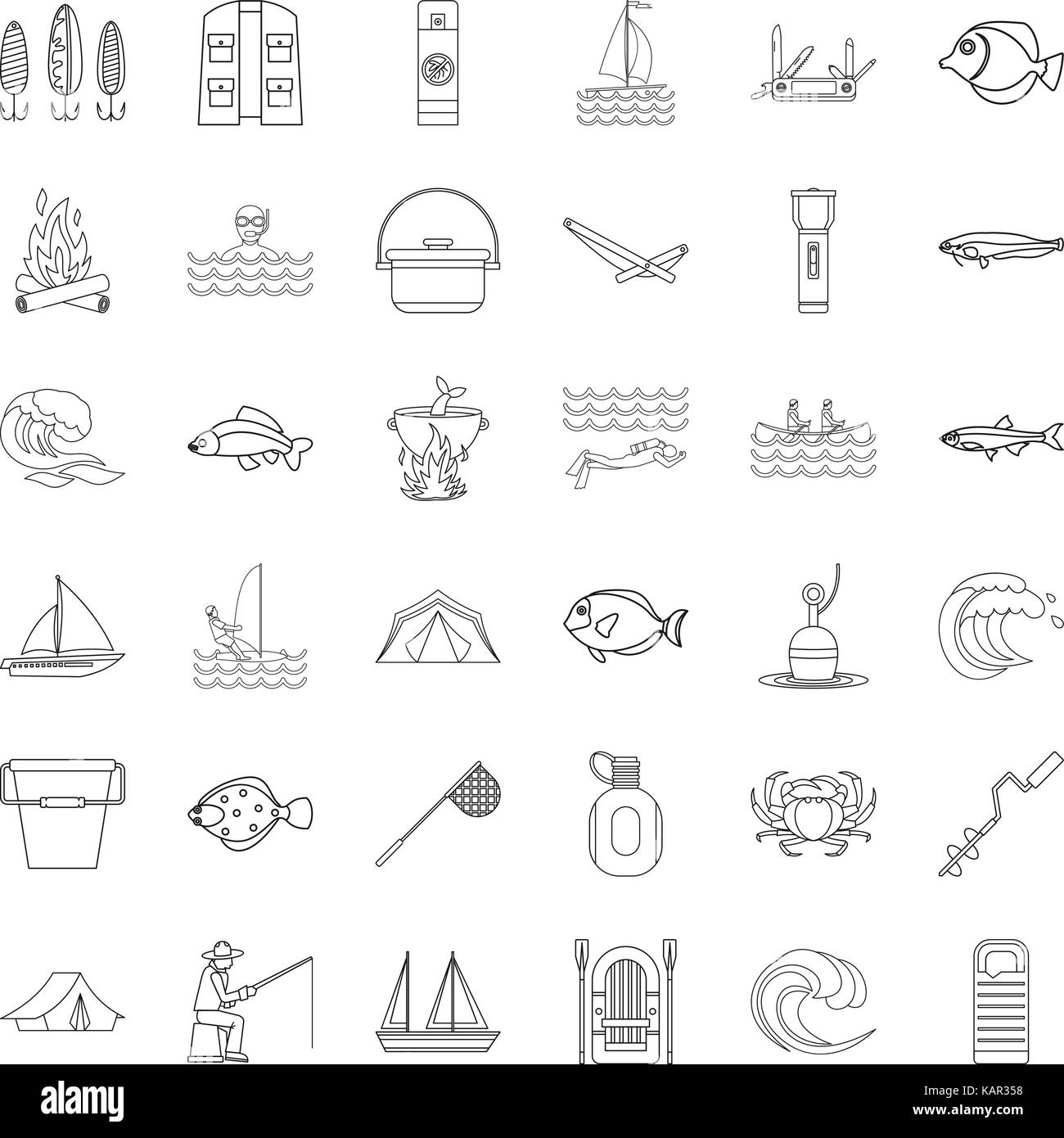 River icons set, outline style Stock Vector Image & Art - Alamy