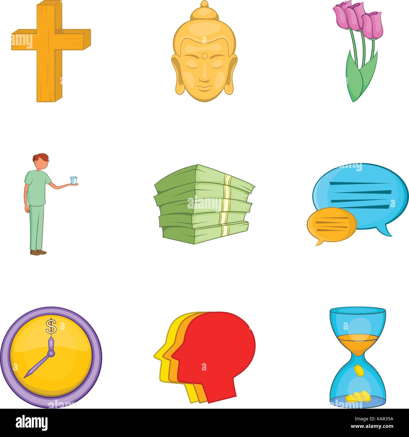Indulgence icons set, cartoon style Stock Vector Image & Art - Alamy
