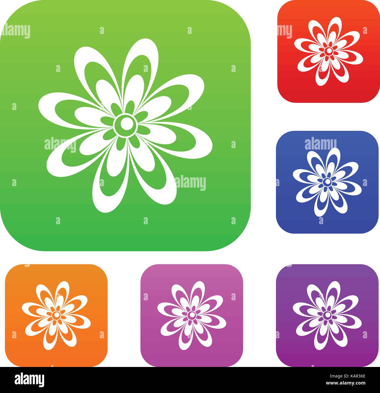 Flower set color collection Stock Vector Image & Art - Alamy