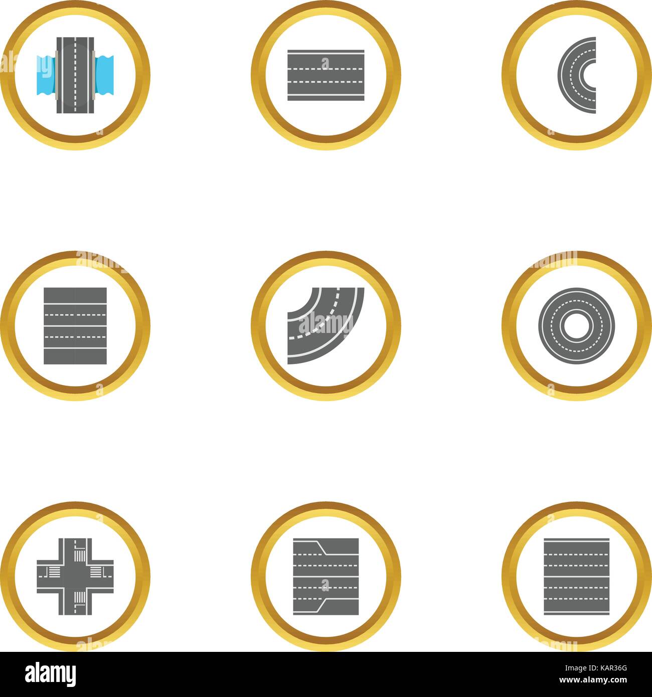 Urban road icons set, cartoon style Stock Vector Image & Art - Alamy