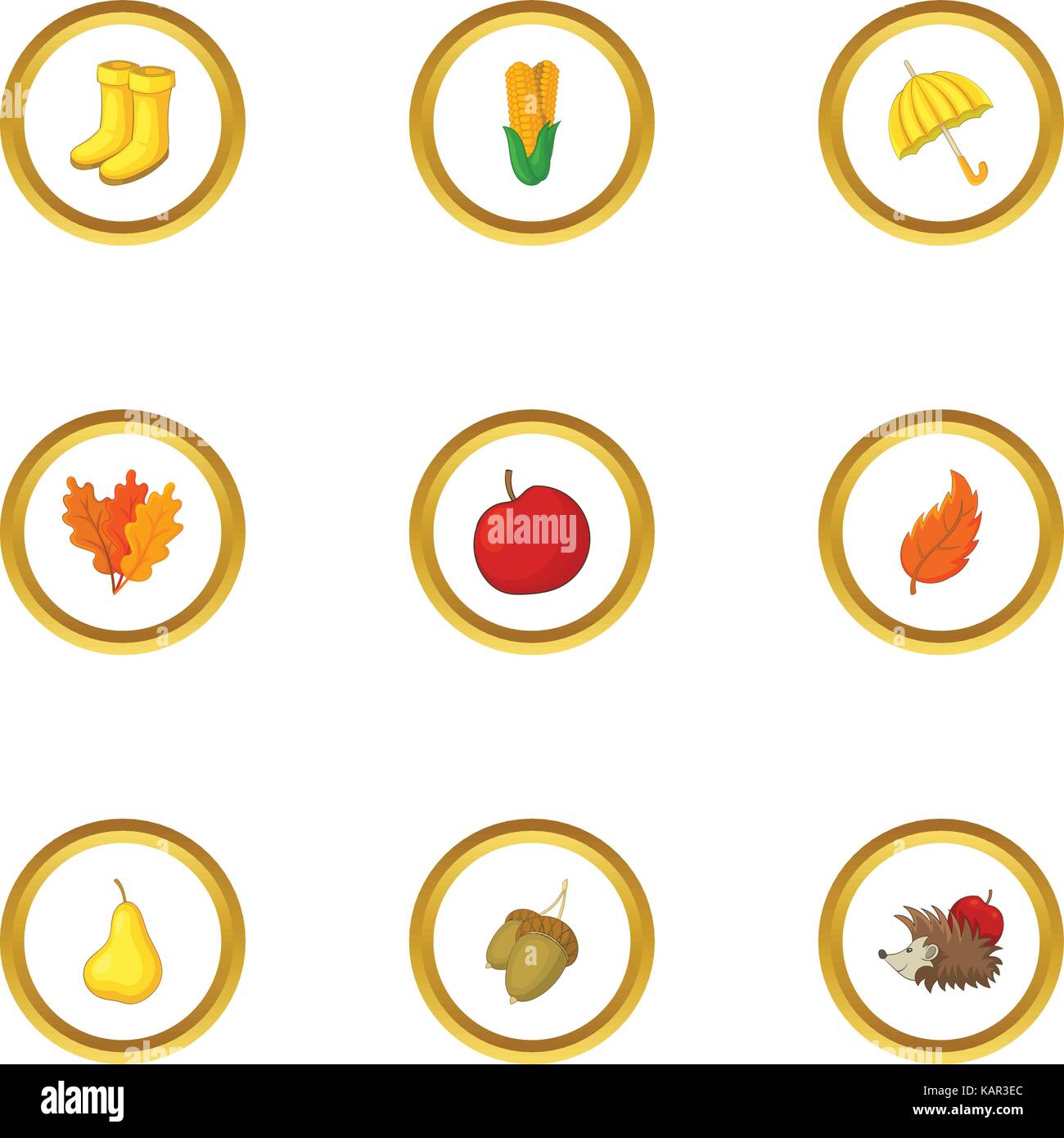 Autumn symbol icons set, cartoon style Stock Vector Image & Art - Alamy