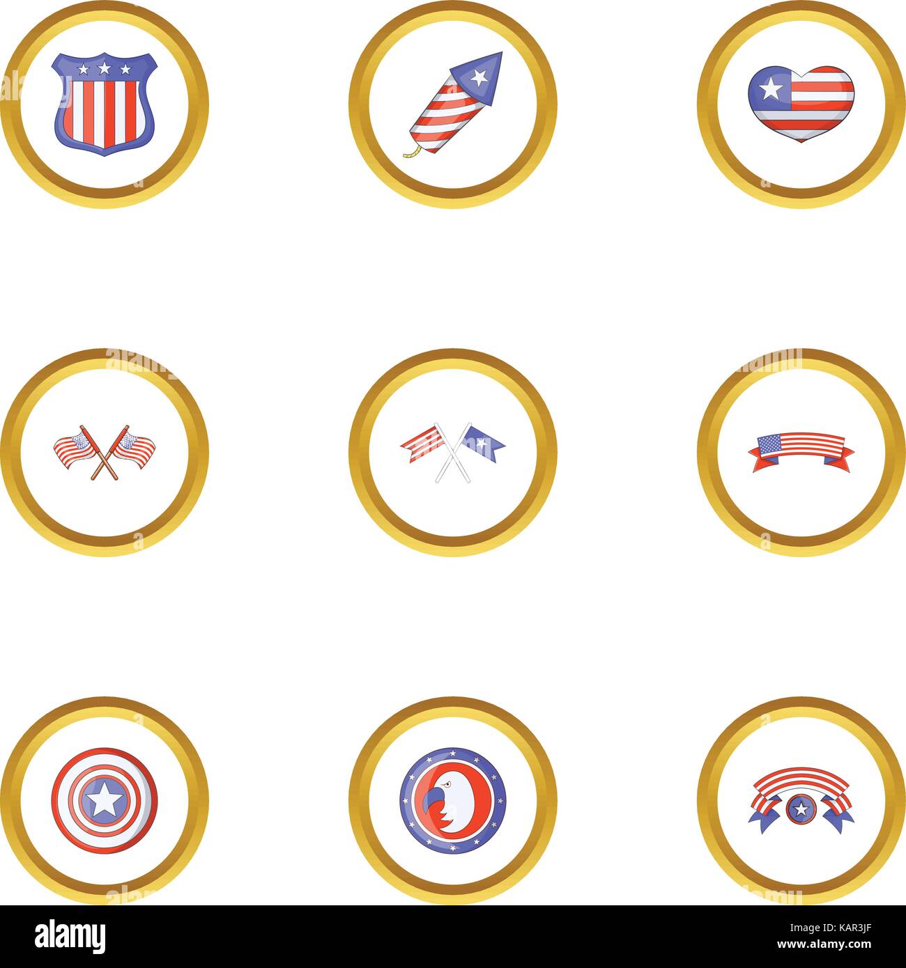 Independence day icons set, cartoon style Stock Vector Image & Art - Alamy