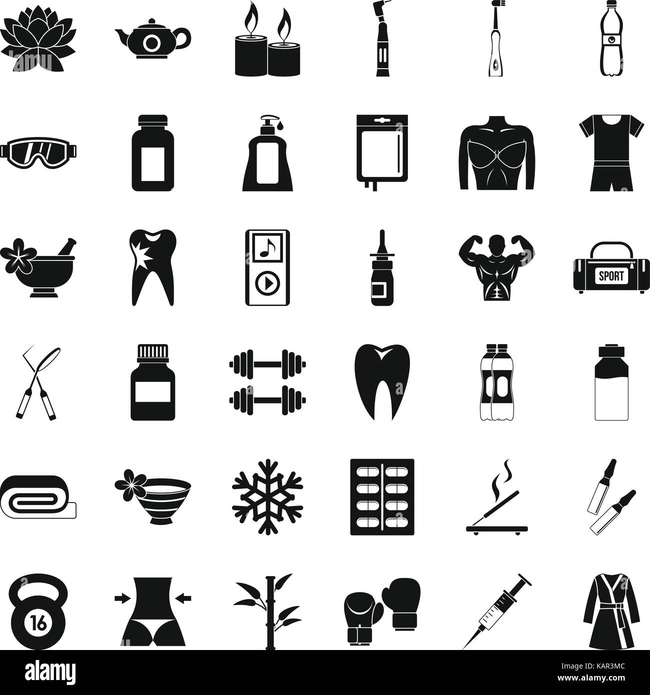 Healthy icons set, simle style Stock Vector Image & Art - Alamy