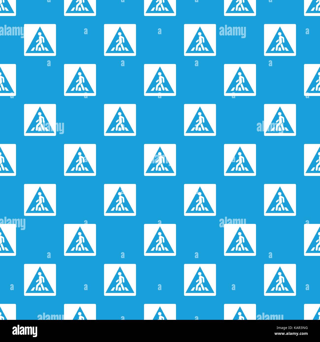 Pedestrian road sign pattern seamless blue Stock Vector Image & Art - Alamy