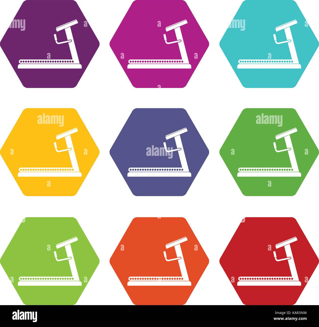 Treadmill icon set color hexahedron Stock Vector Image & Art - Alamy