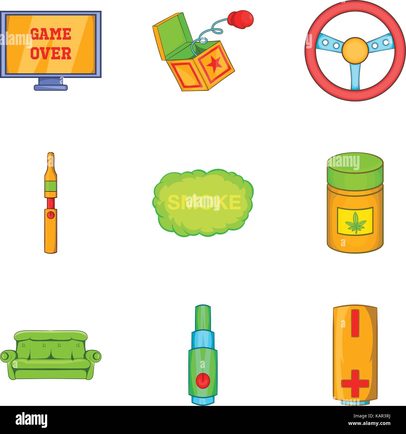Drug icons set, cartoon style Stock Vector Image & Art - Alamy