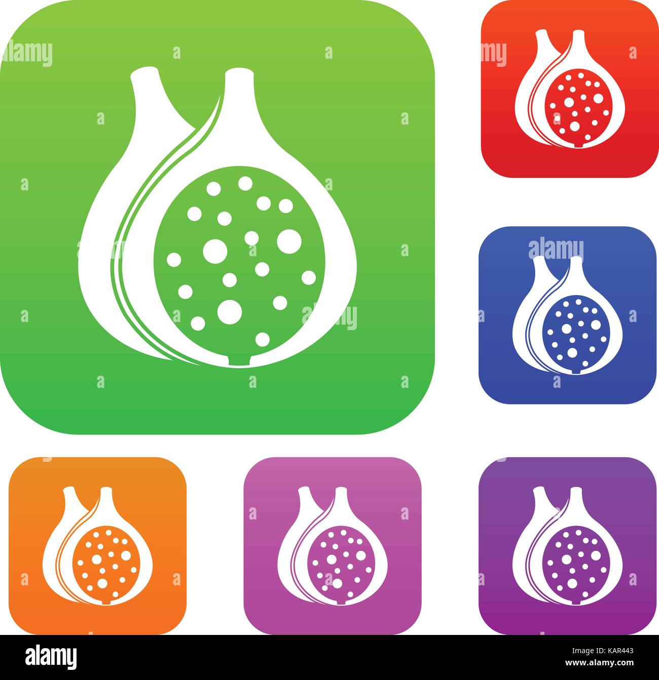 Half fig fruit icon flat hi-res stock photography and images - Alamy