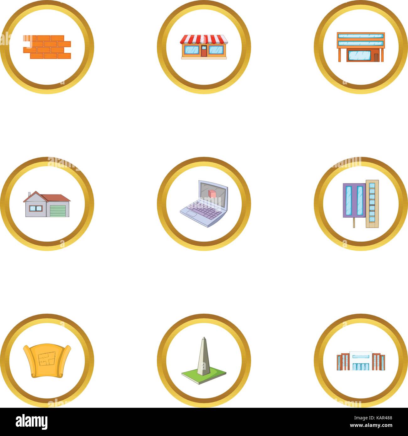 Construction work icons set, cartoon style Stock Vector Image & Art - Alamy