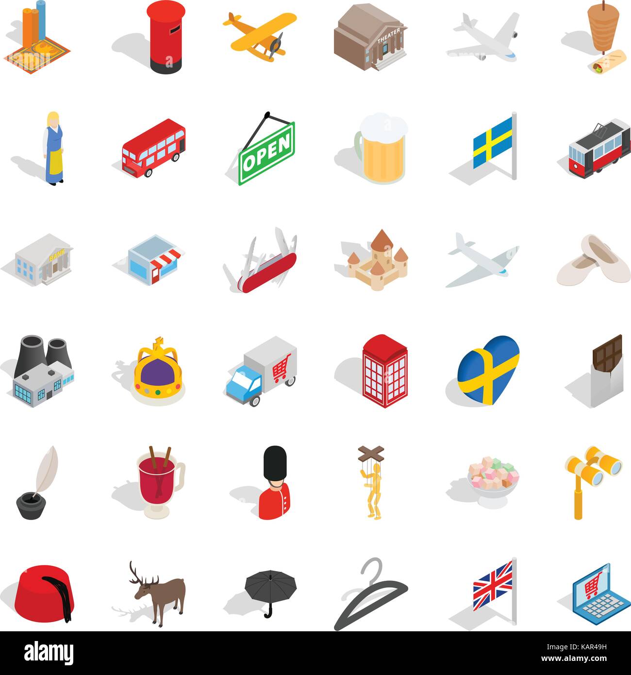 Border icons set, isometric style Stock Vector Image & Art - Alamy