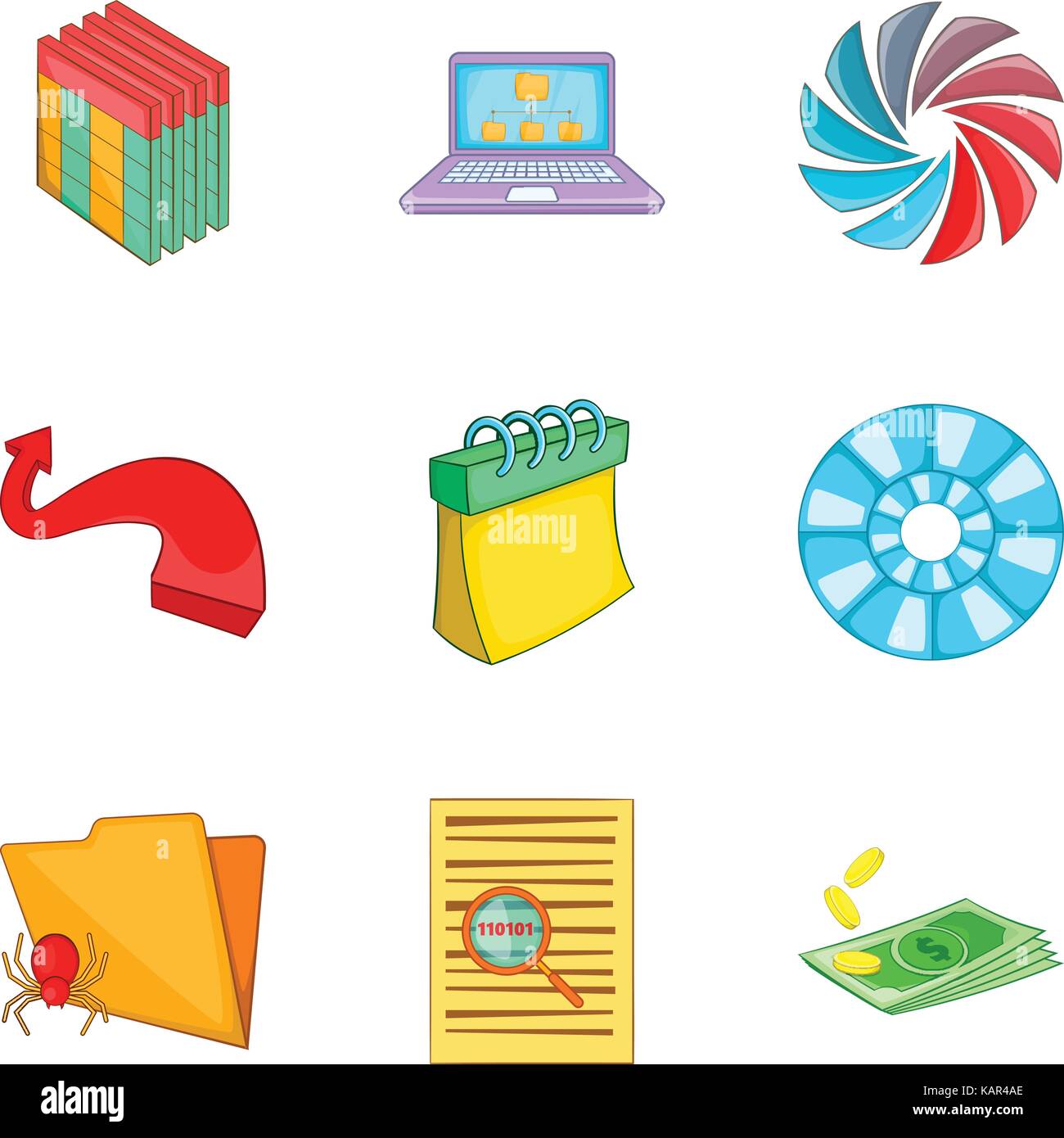 Timetable icons set, cartoon style Stock Vector Image & Art - Alamy