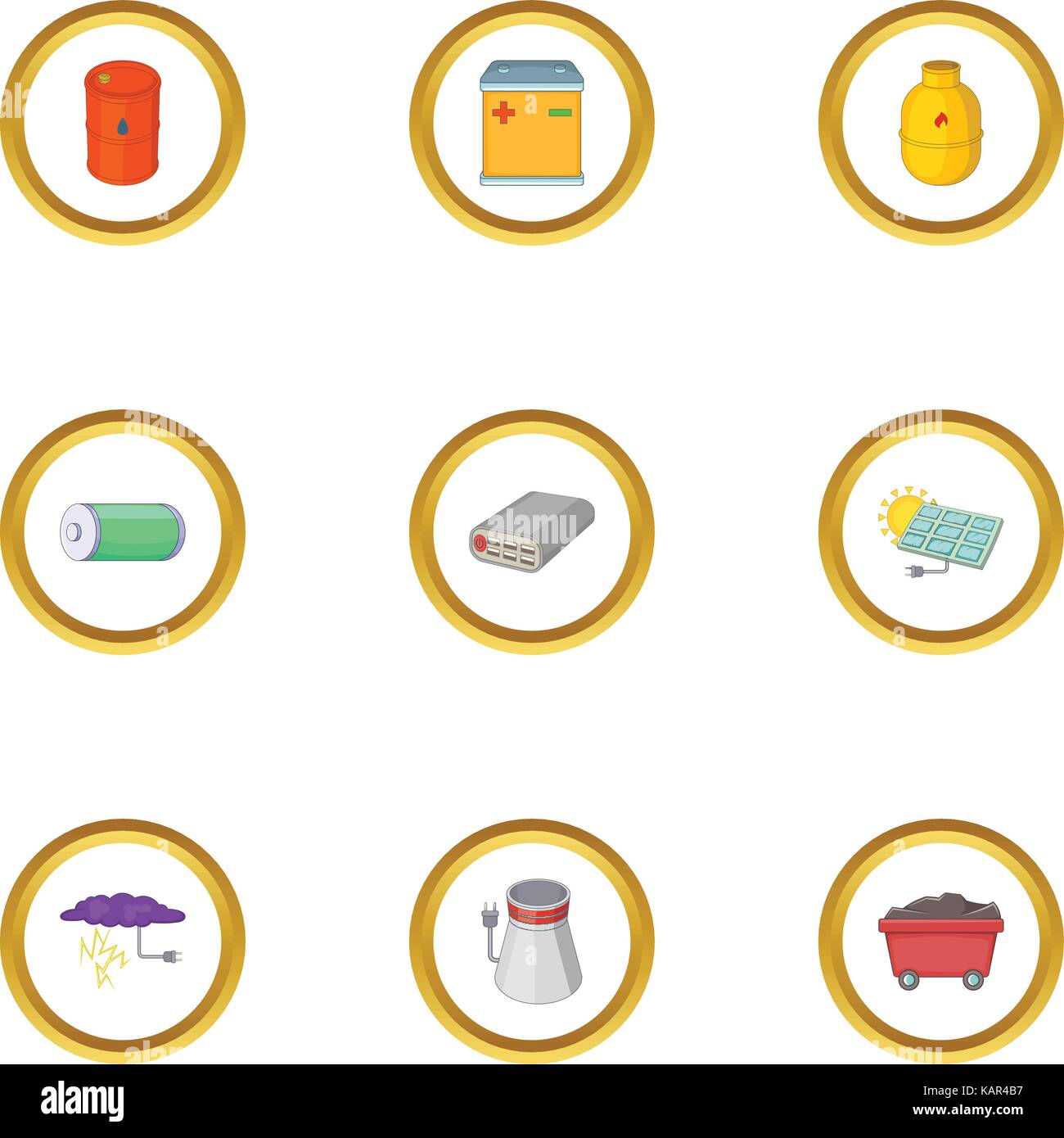 World energy resource icons set, cartoon style Stock Vector Image & Art ...